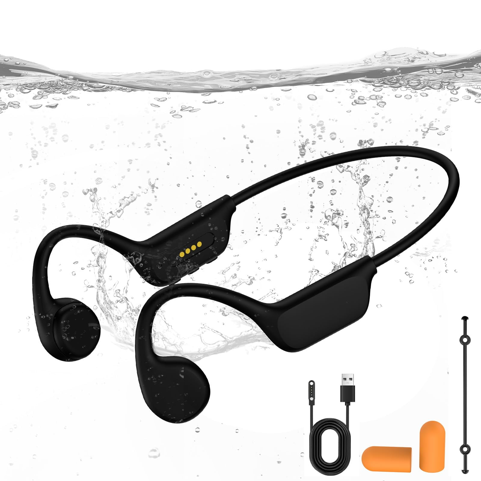 YEYUN Bone Conduction Swimming Headphones, IPX8 Waterproof MP3 Player ...