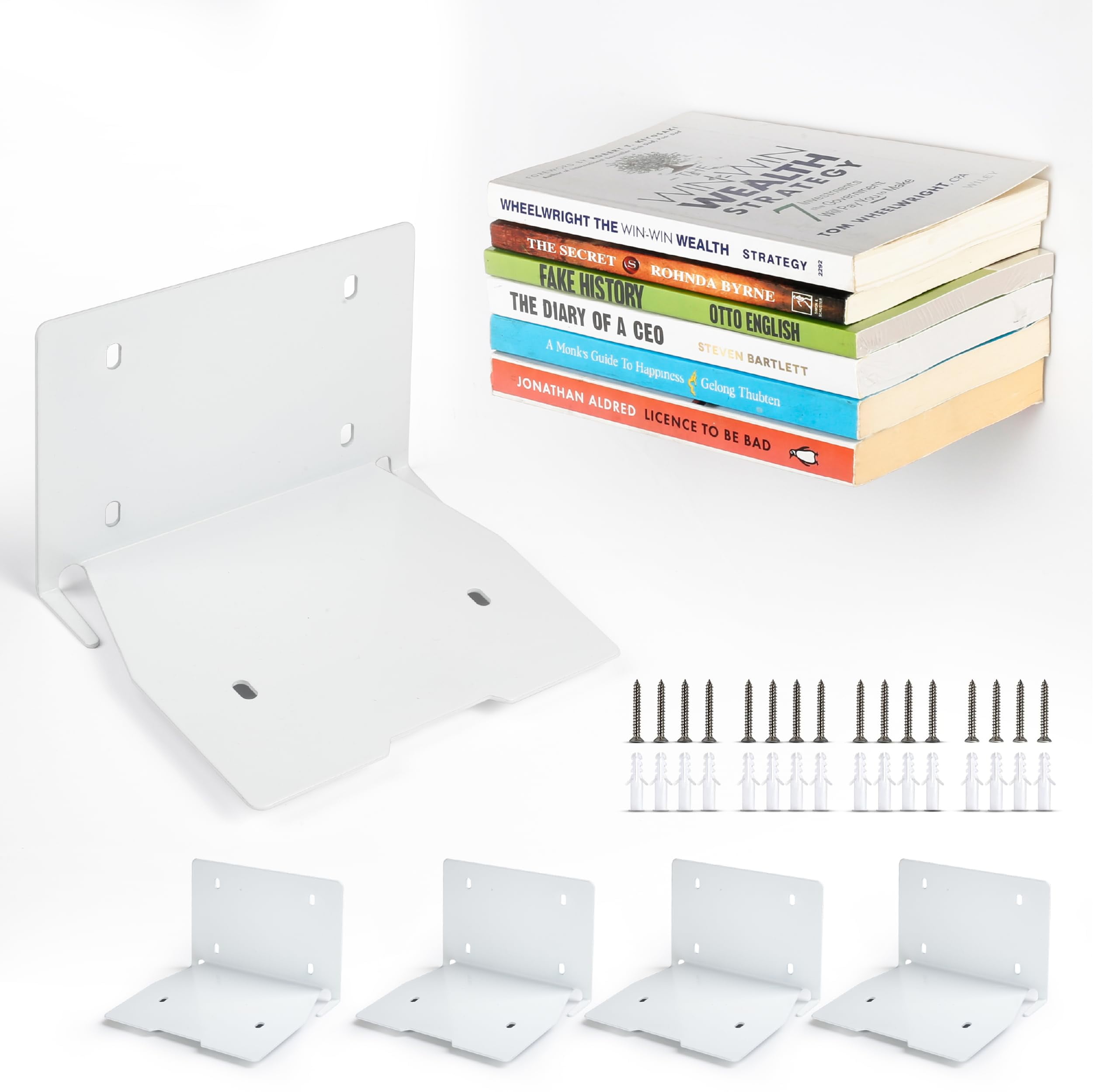 YEYUN Invisible Floating Book Shelves for Wall, Heavy-Duty Steel ...