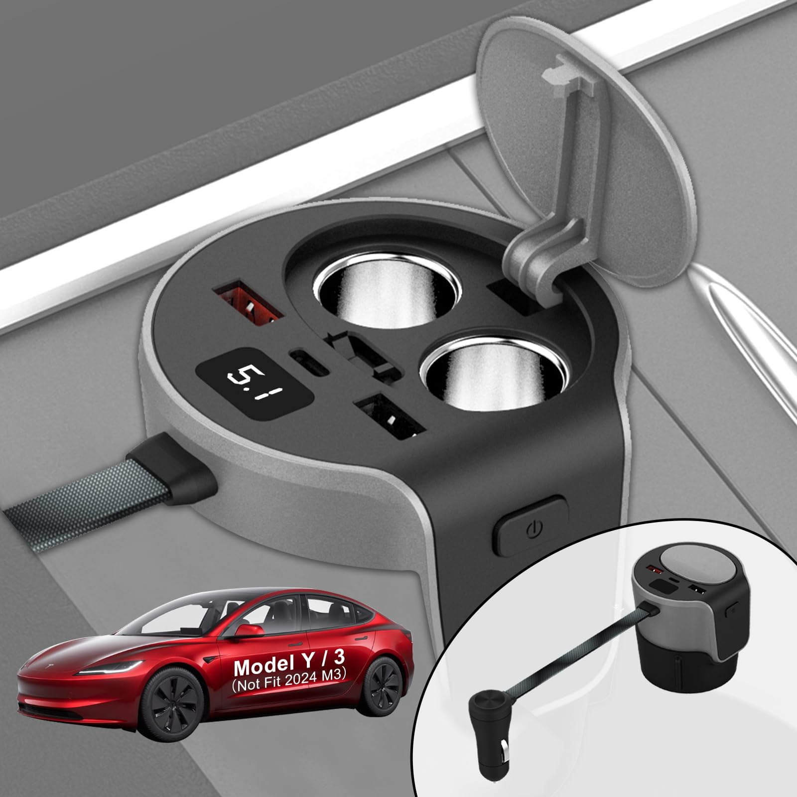 Tesla Charging Upgrade 2024 Upgraded USB Charger Hub For Tesla Model Y ...