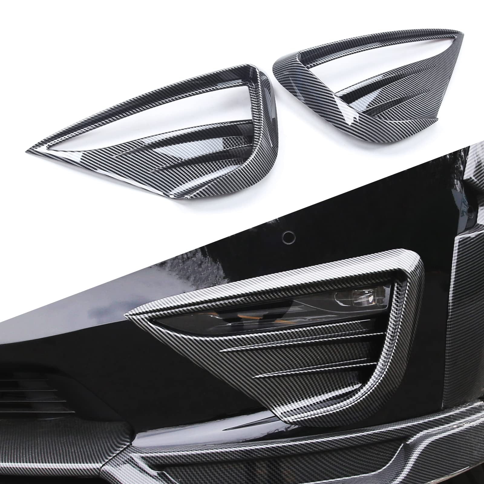 YEYUN \for Tesla Model Y Front Fog Light Cover Fog Light Trim Eyebrow ...