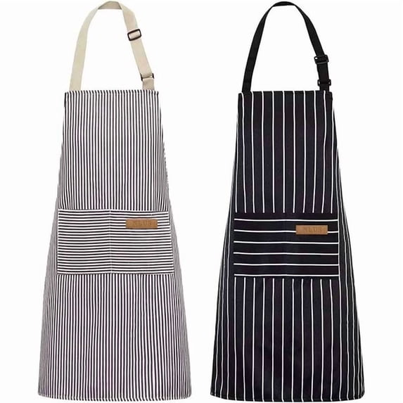 YEyangqi 2 Pack Apron, Cooking Kitchen Aprons, Adjustable Bib Apron ...
