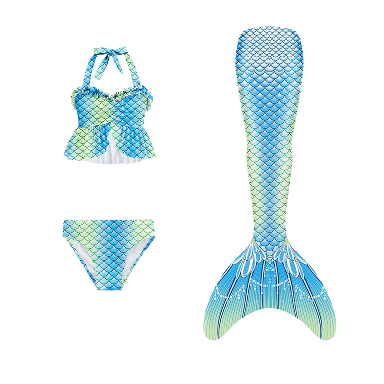 YFELWZ Girls Swimsuit Three Piece Bikini Children Swimwear for Kids ...