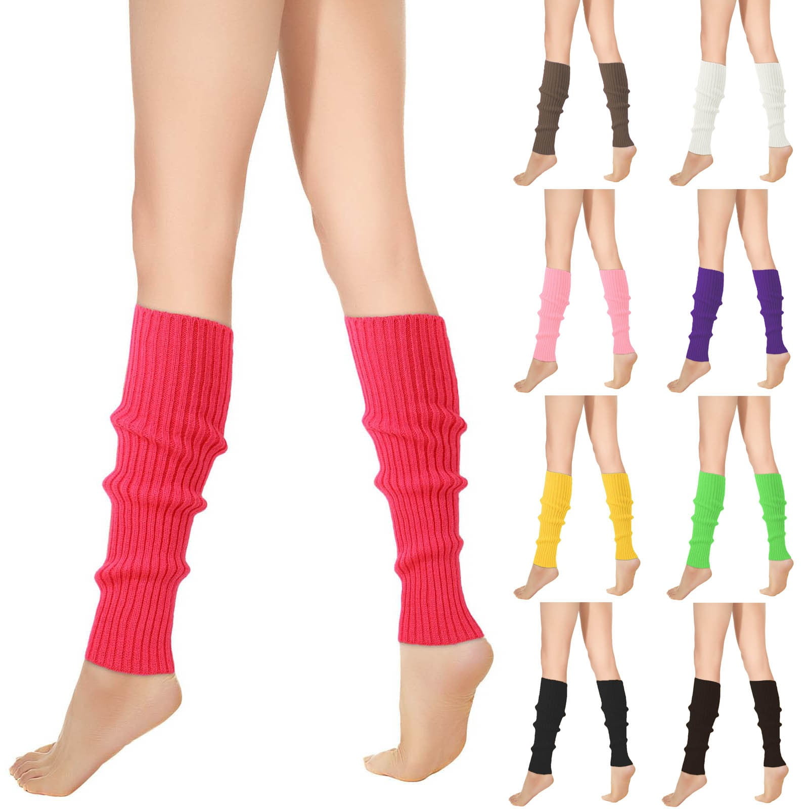 YFGEFTR 80s 90s Leg Warmers for Women, Neon Ribbed Leg Socks, Stylish ...