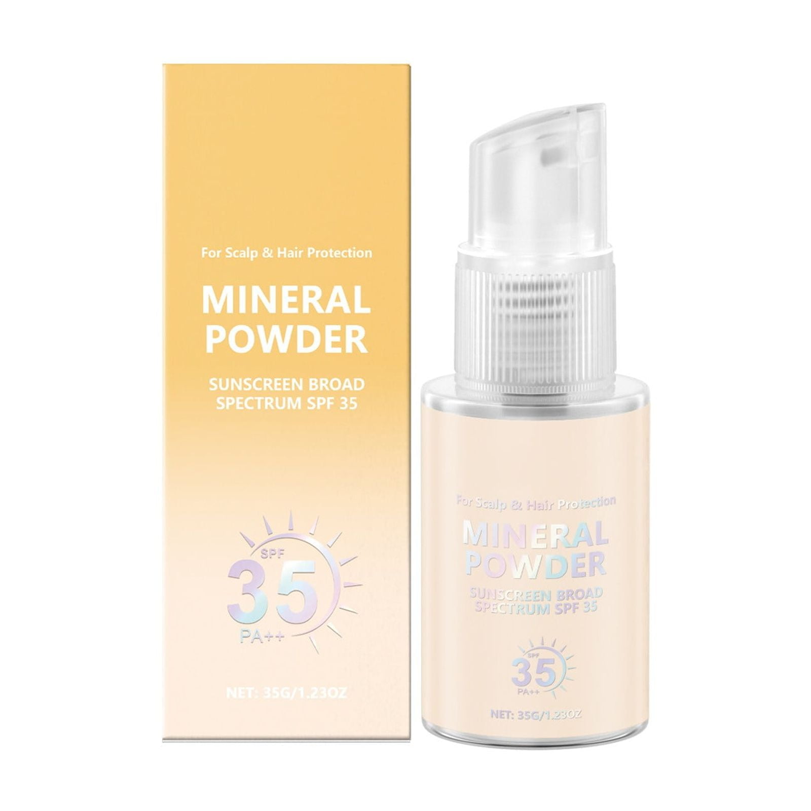 YFGEFTR Sunscreen Setting Powder SPF 35, Mineral Brush Powder for Face ...