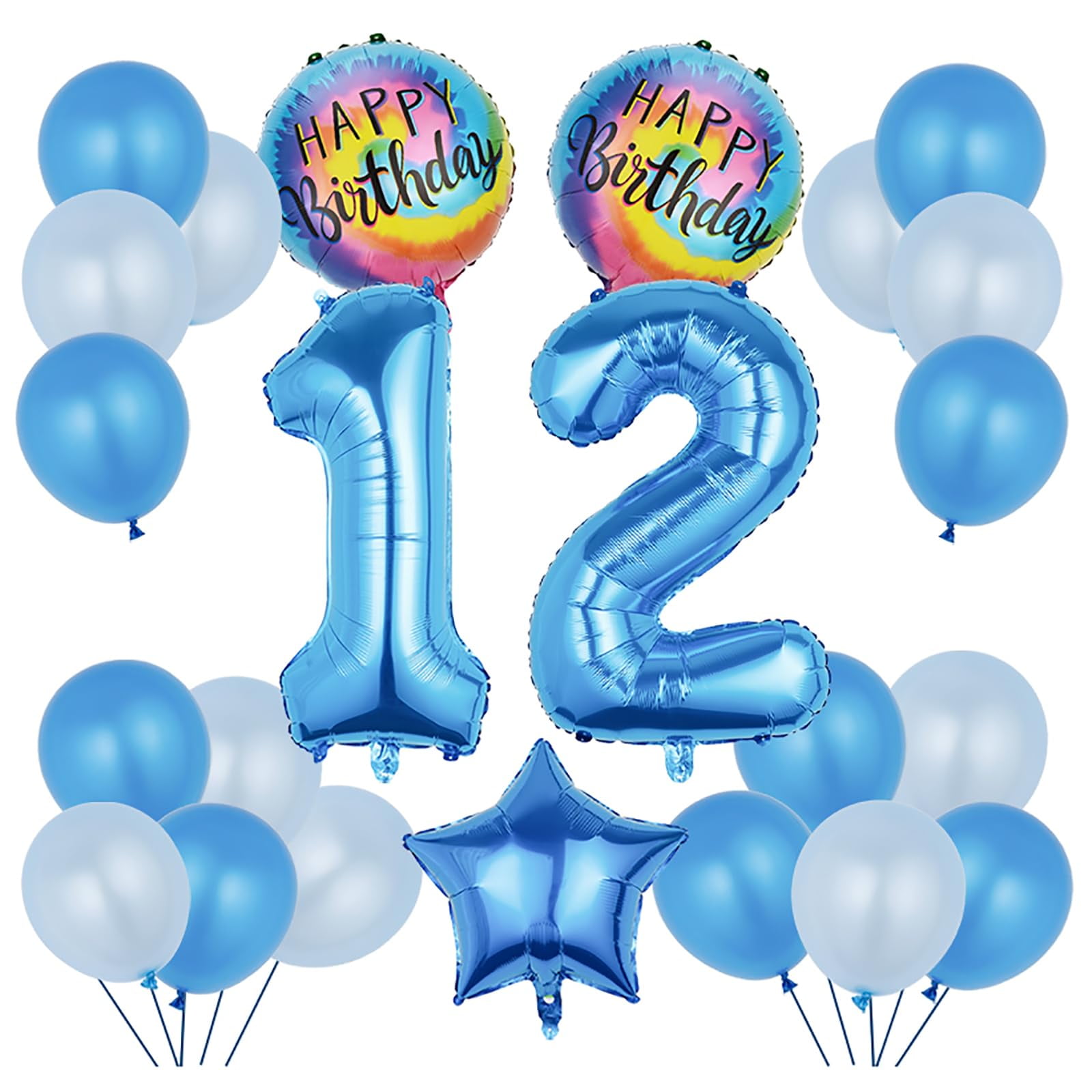 YFHVJTKO 12th Birthday Decorations STF9 Party Supplies,23 Pcs 40inch 12 ...