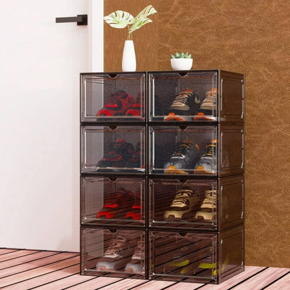 YFLXDMLYYSC Shoe Box,Set of 6,Stackable Plastic Clear Shoe Box ...