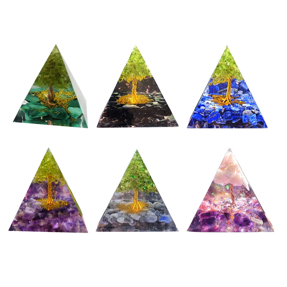 YFMHA Crystal Energy Orgone Pyramid Mold Wealth Prosperity Peridot Heal ...