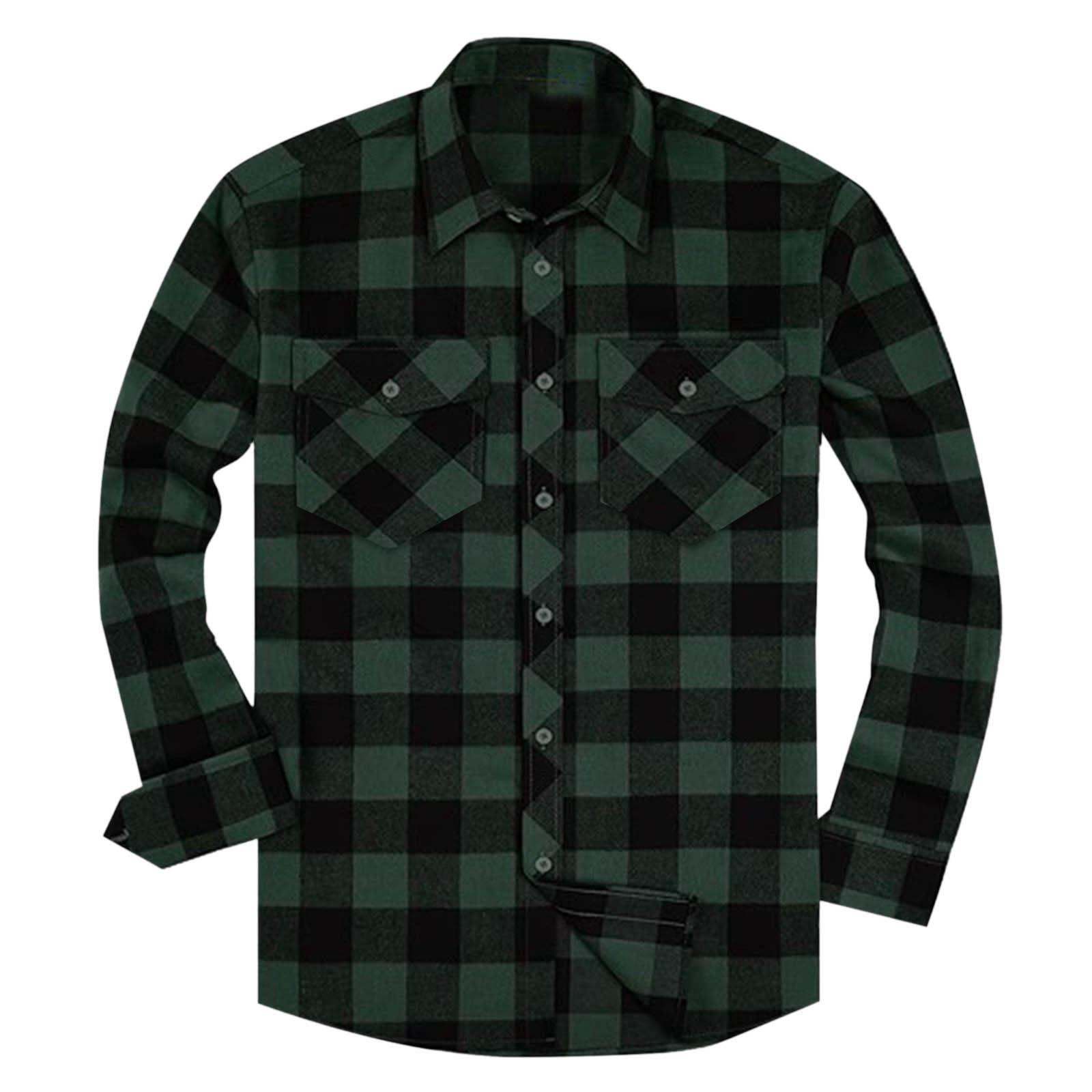 YFNNUP Flannel Shirts for Men,Mens Plaid Flannel Brushed Shirt Casual ...
