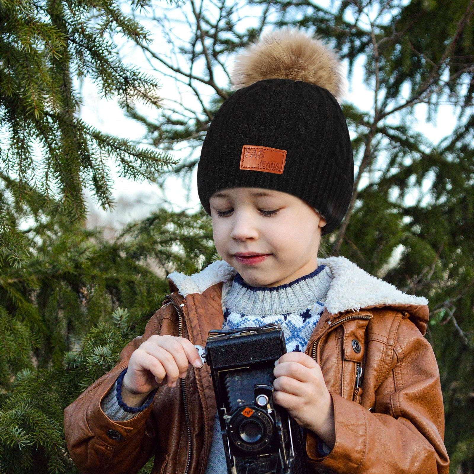 YFPWM Toddler Winter Hats Warm Ski Hat Stylish Knitted Hat for Kids 1 ...