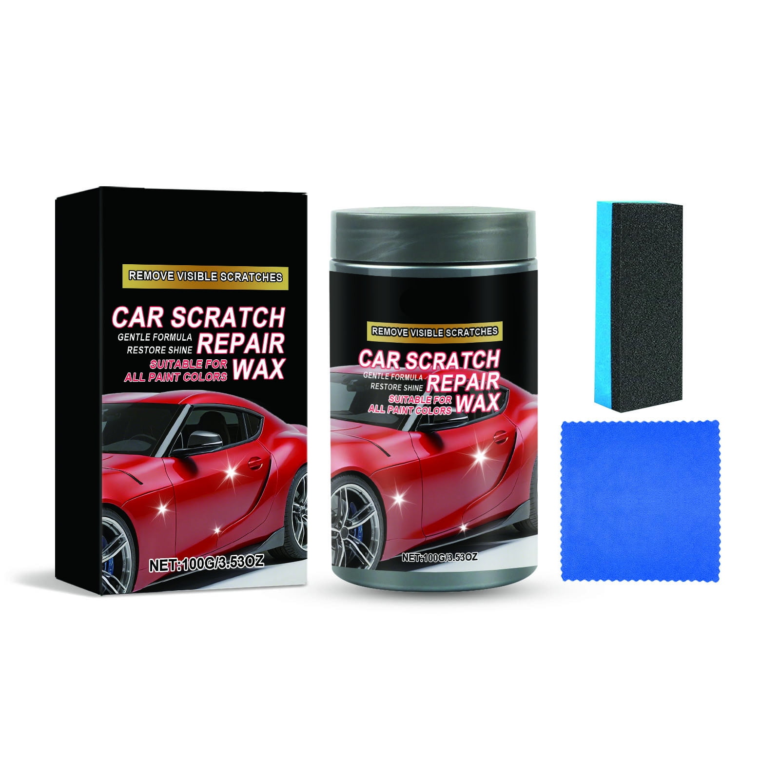 YFTDEF Car Scratch Care Wax Kit, Car Paint Scratch Polishing Set, Easy ...