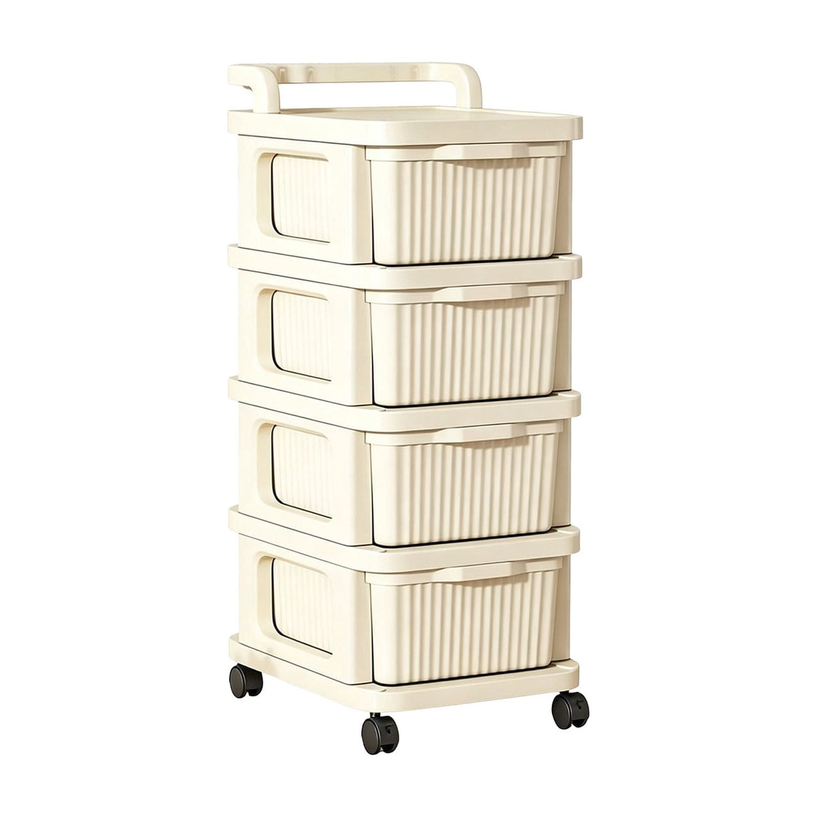 YFTDEF Compact Rolling Storage Cart, 4-Tier Mobile Organizer for Snacks ...