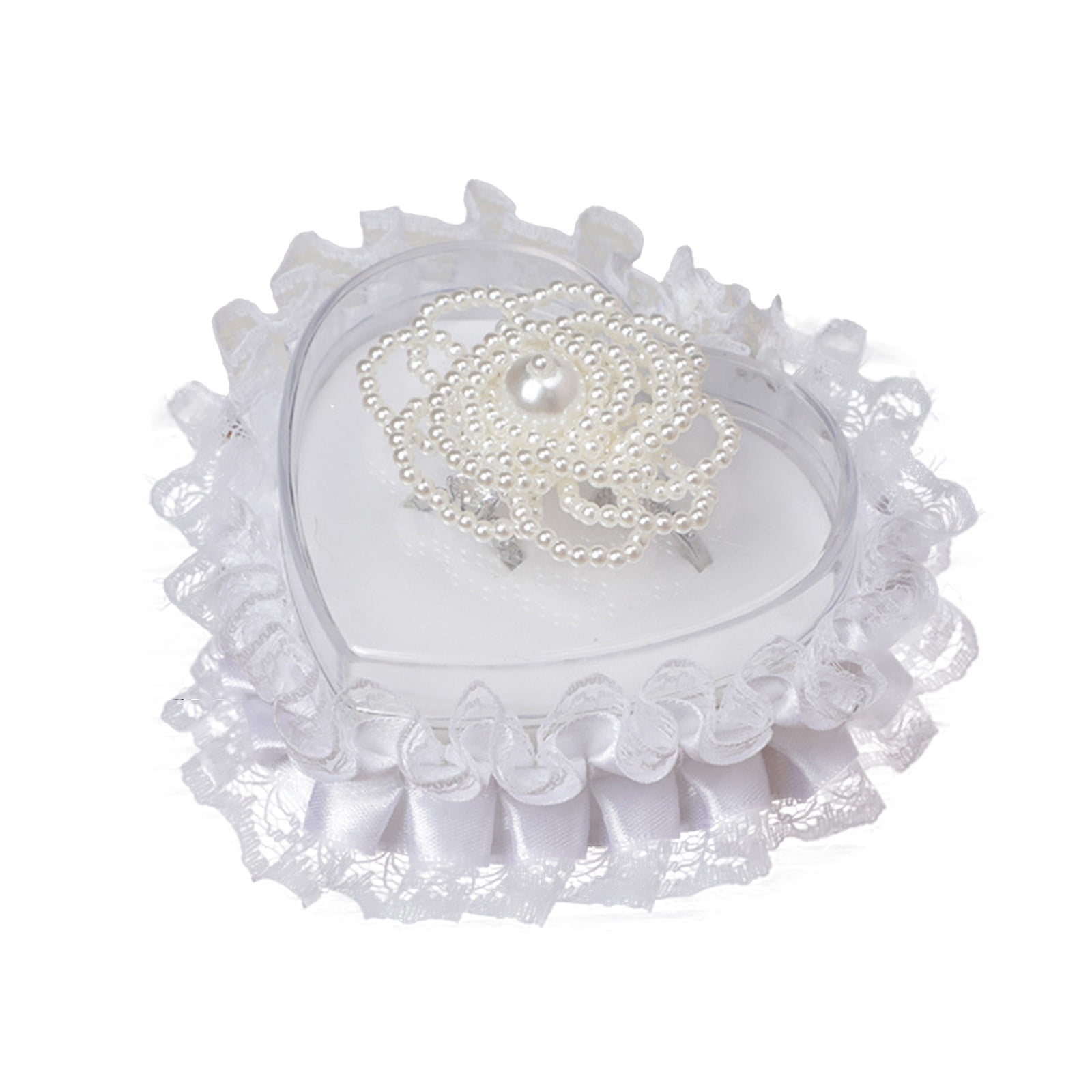 YFTDEF Heart Shaped Ring Box, Portable Engagement Ring Holder, Lace ...