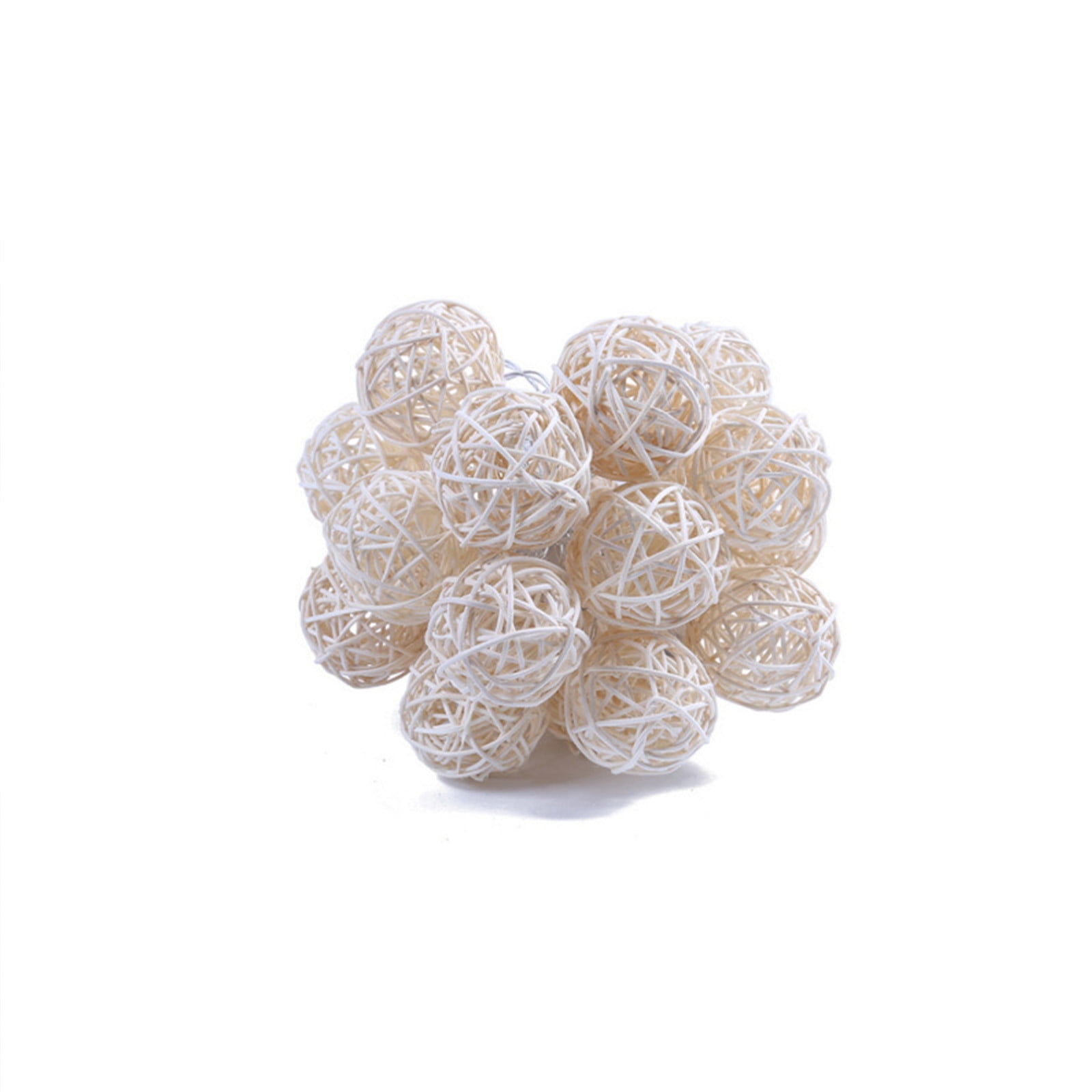 YFTDEF LED Rattan Ball String Lights, 9.84Ft 20 Lights, USB Powered ...