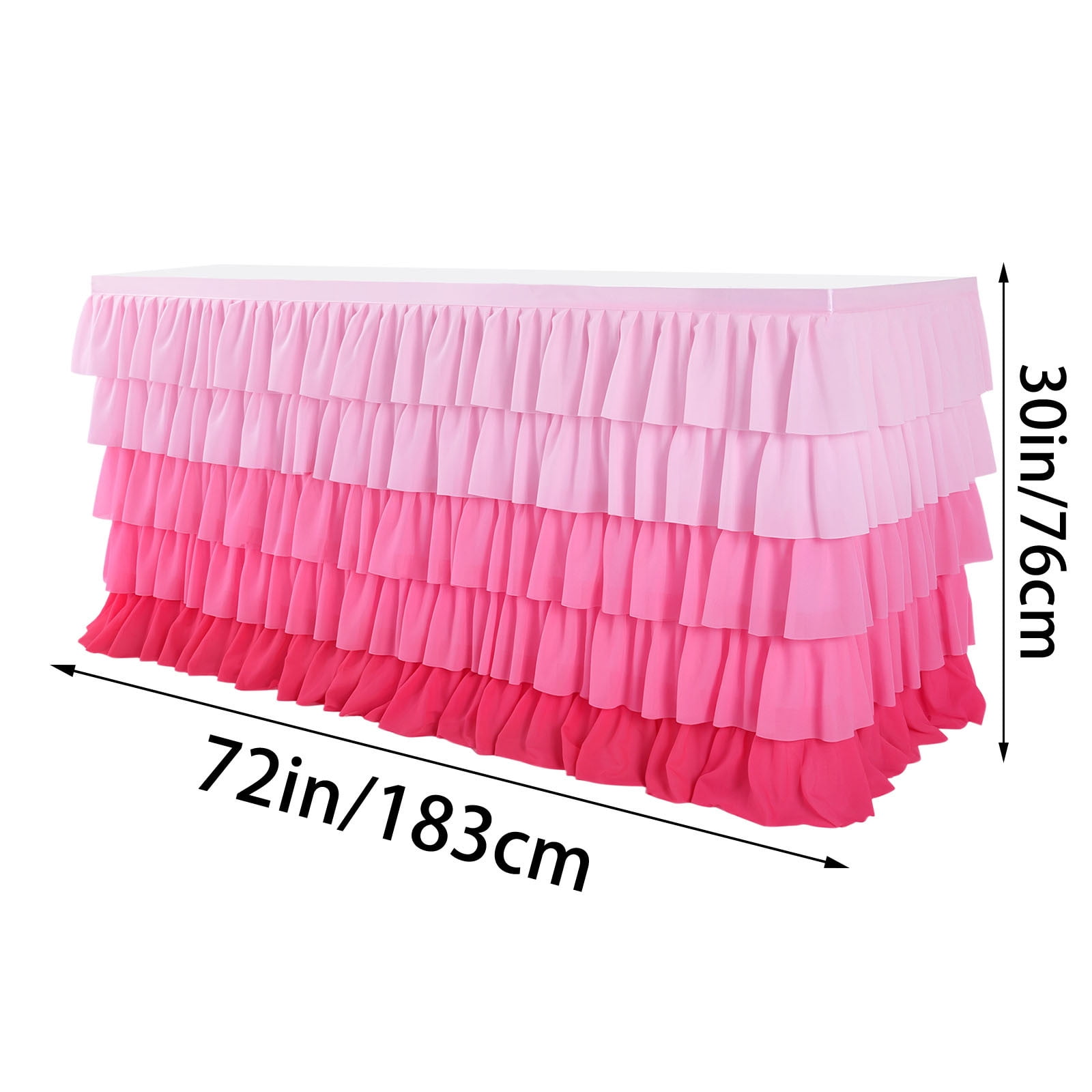 YFTDEF Mixed Pink Tulle Table Skirt, 6ft Table Skirt for Rectangle ...