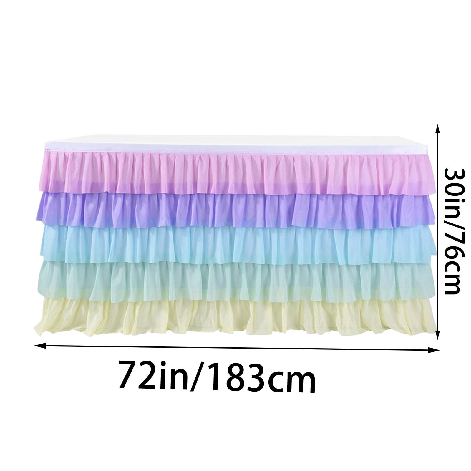 YFTDEF Multicolor Tulle Table Skirt, 6ft Table Skirt for Rectangle ...