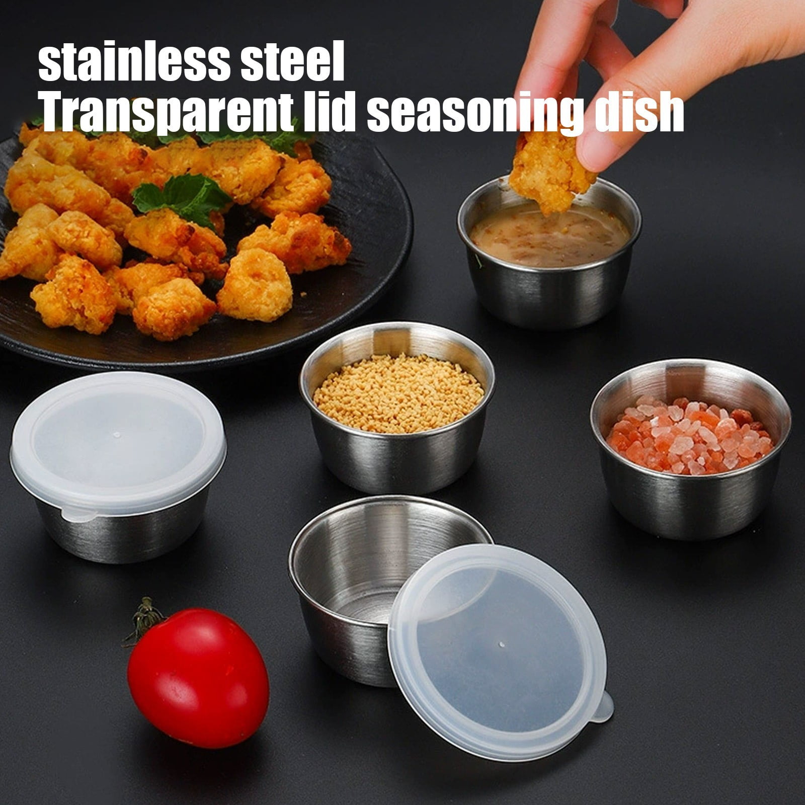 YFTDEY 304 Stainless Steel Sauces Cup, 40ml Dipping Sauce Containers ...