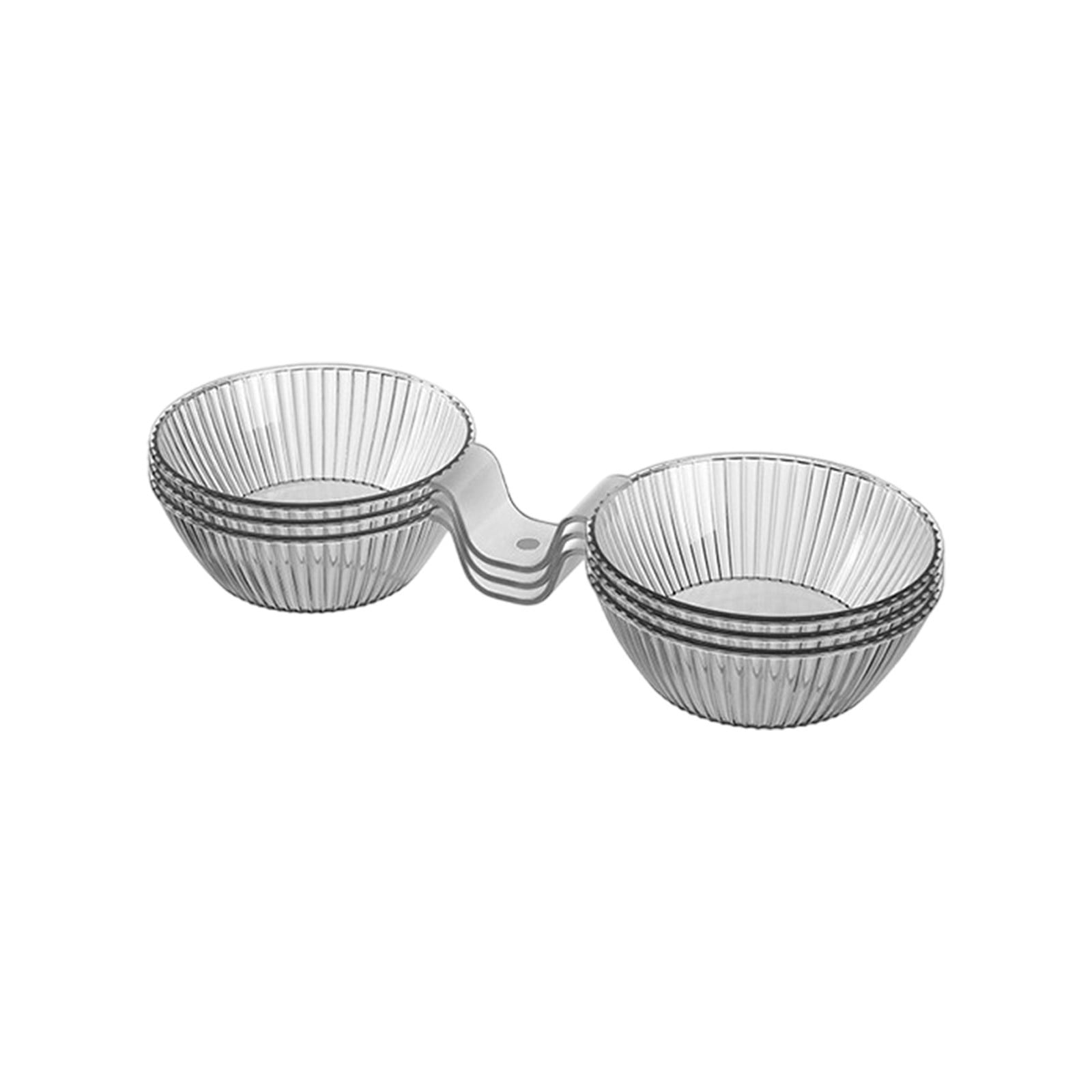 YFTDEY 3Pcs Double Compartment Condiment Dishes, Plastic Dipping Trays ...