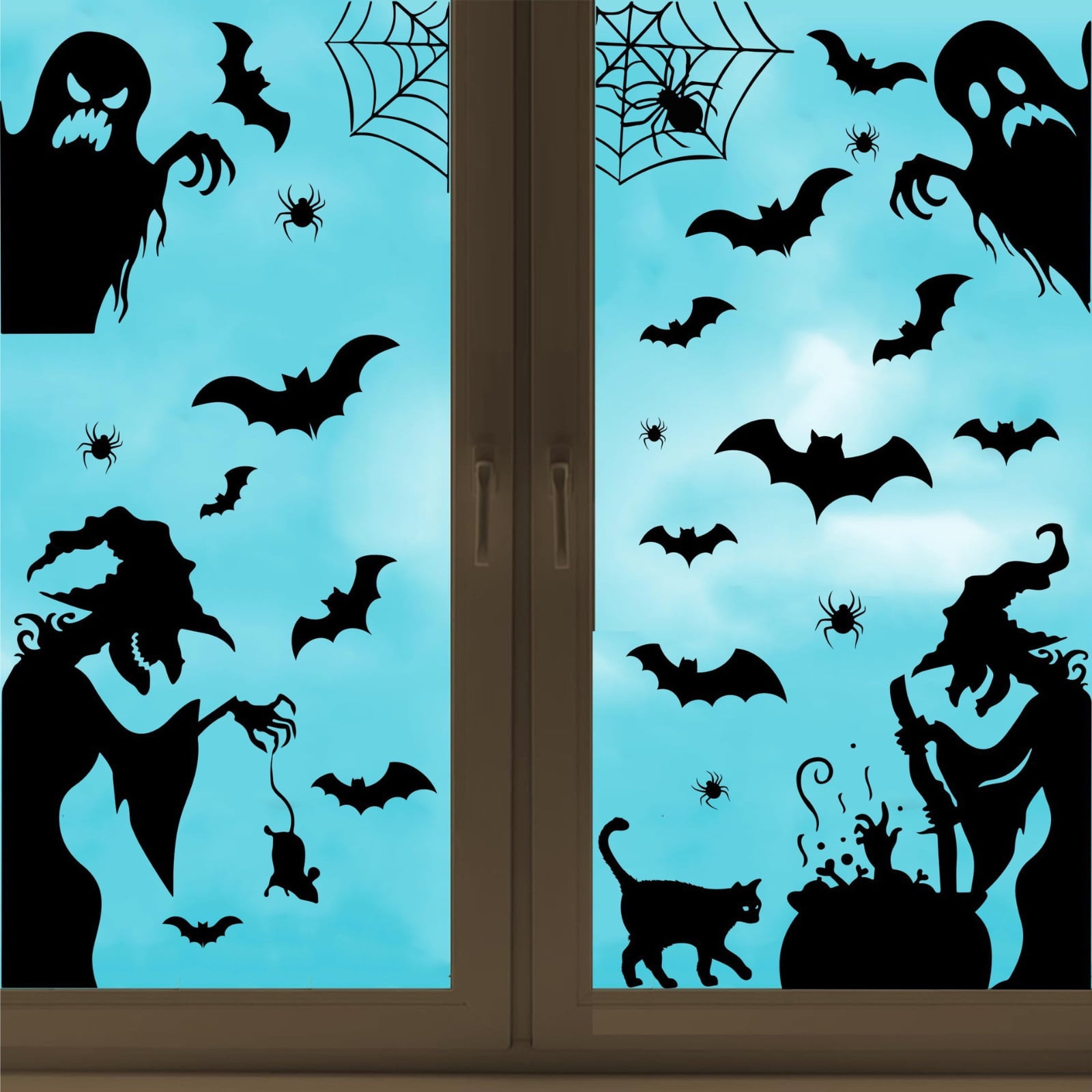 YFTDEY Clearance Halloween Window Decal Decoration – Scary Witch Window ...