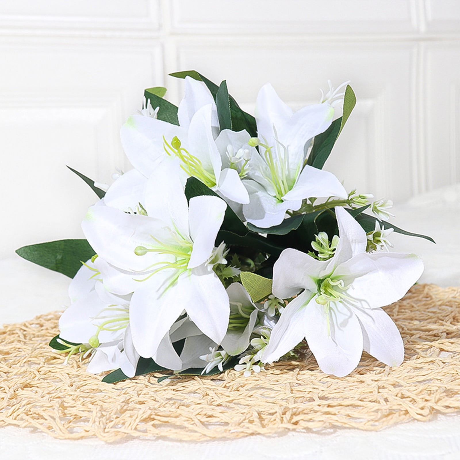YFTDEY Silk Lily Flower Bouquet – Artificial Decorative Flowers, Indoor ...