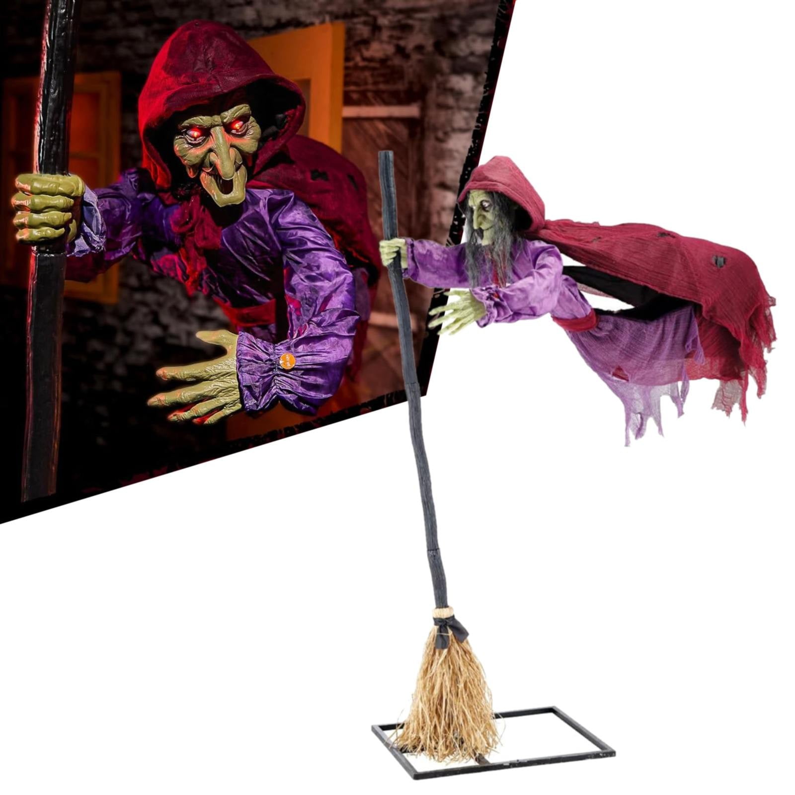 YFVVCZC 6FT Floating Witch Halloween Decor,Animated Hovering Witch ...