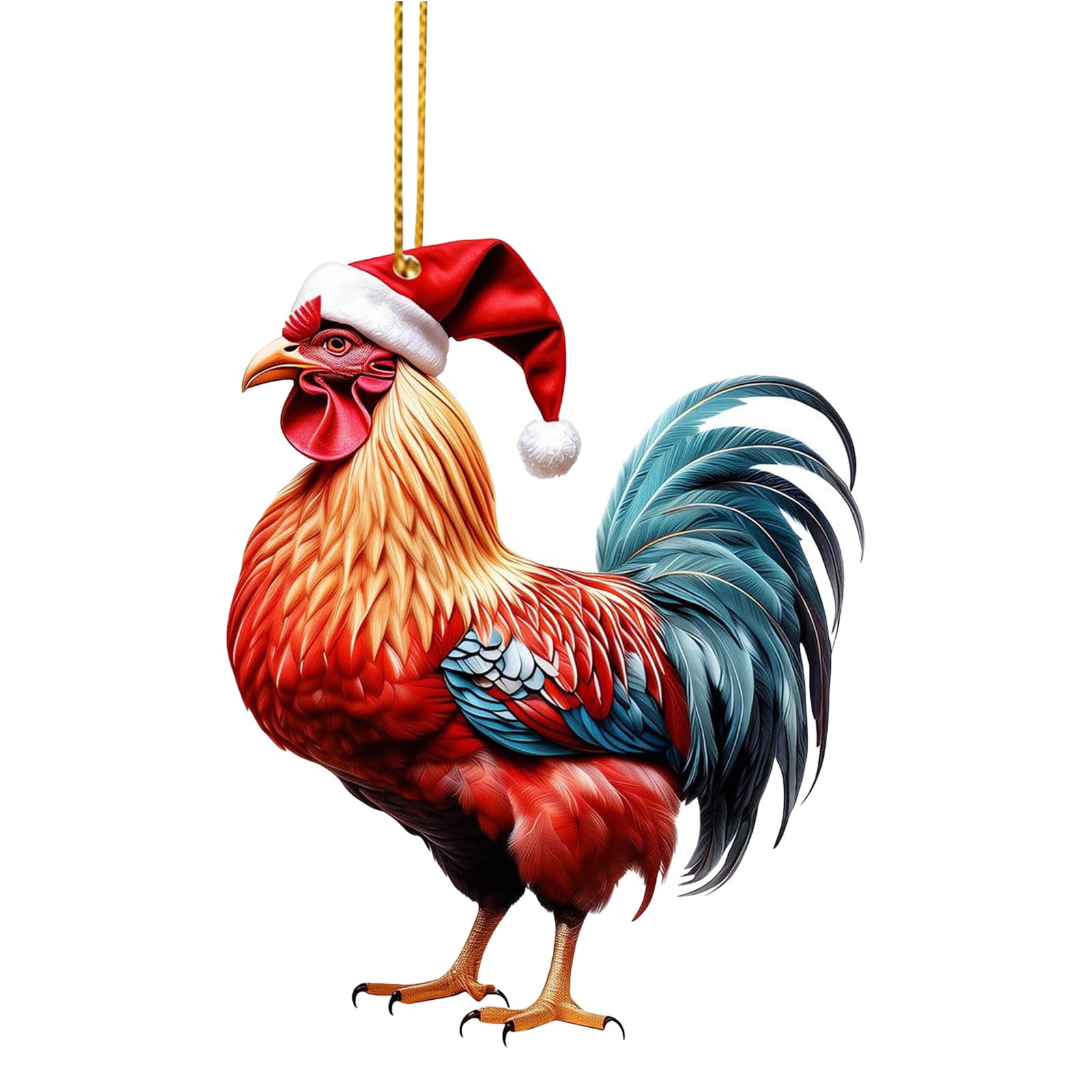 YFVVCZC Cute Chicken Hanging Decorations Christmas Hat Chicken ...