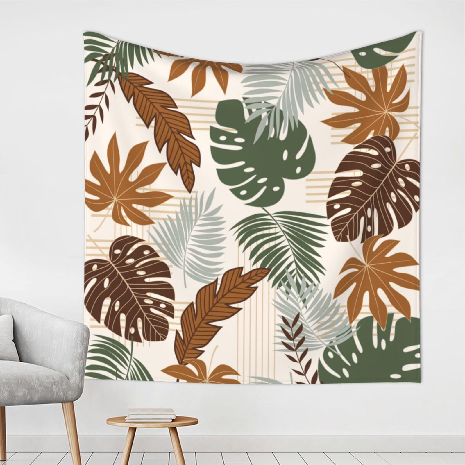 YFYANG Brown Floral Leaf Texture Tapestry, Bedroom Dormitory Living ...