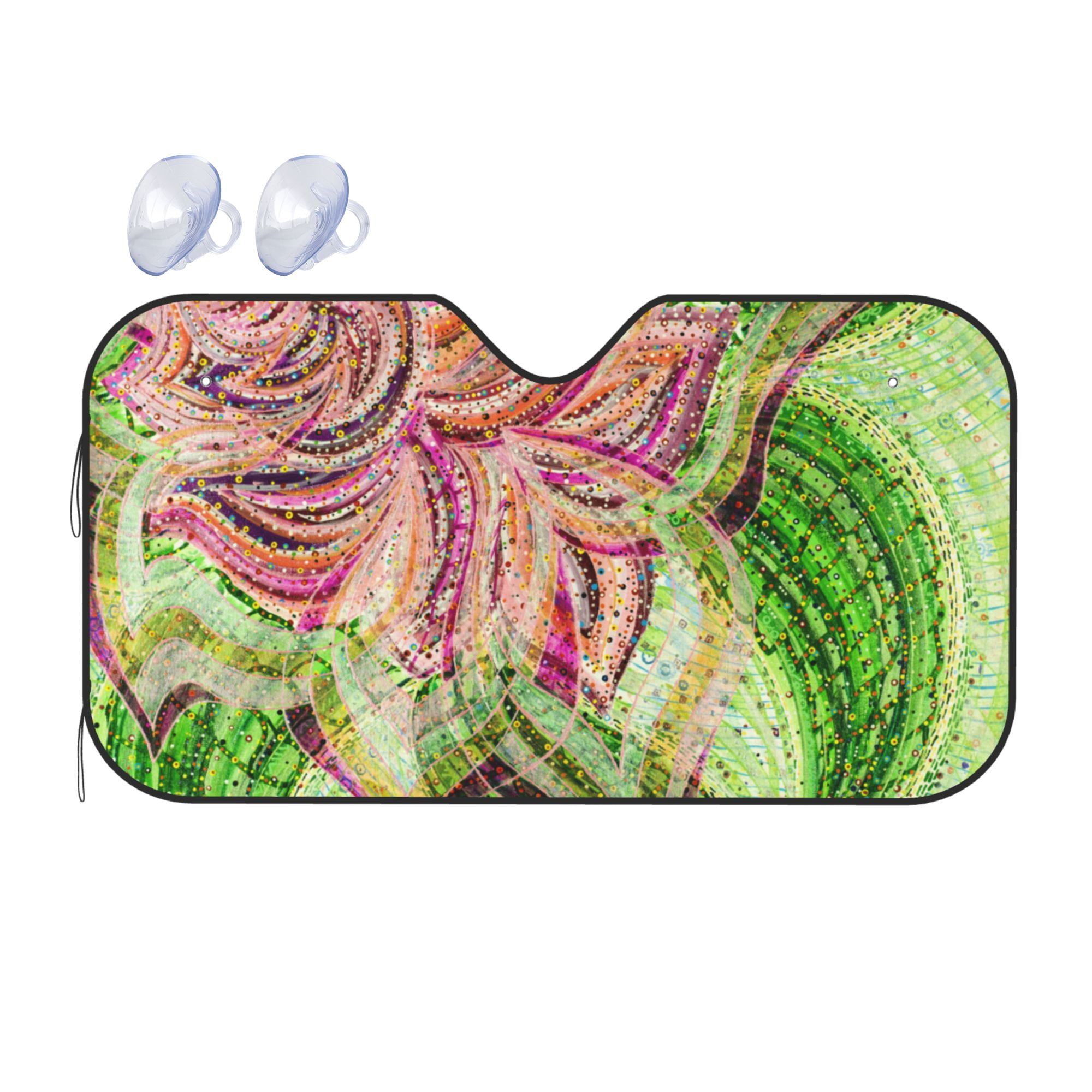 YFYANG Front Windshield Sun Shade, Abstract Flower Oil Painting ...