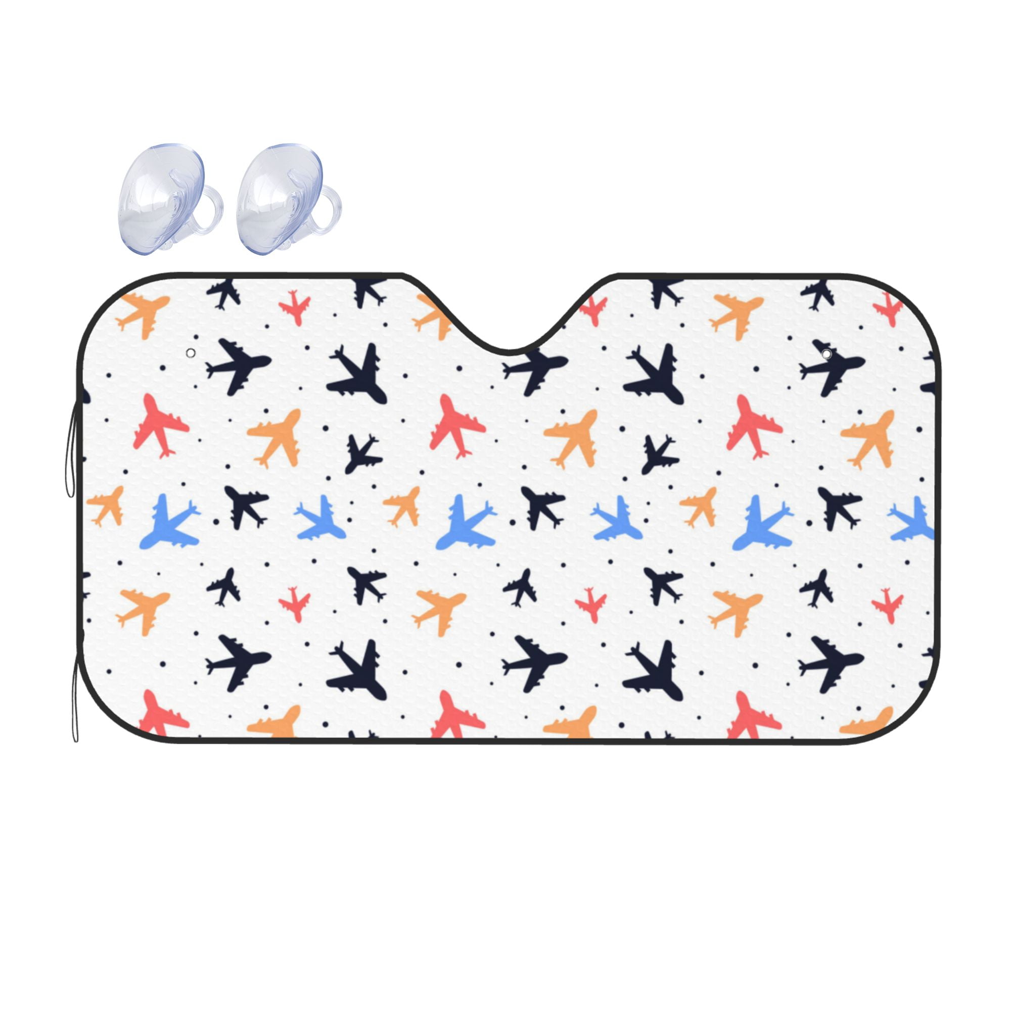 YFYANG Front Windshield Sun Shade, Aircraft Graffiti Foldable Car Visor ...