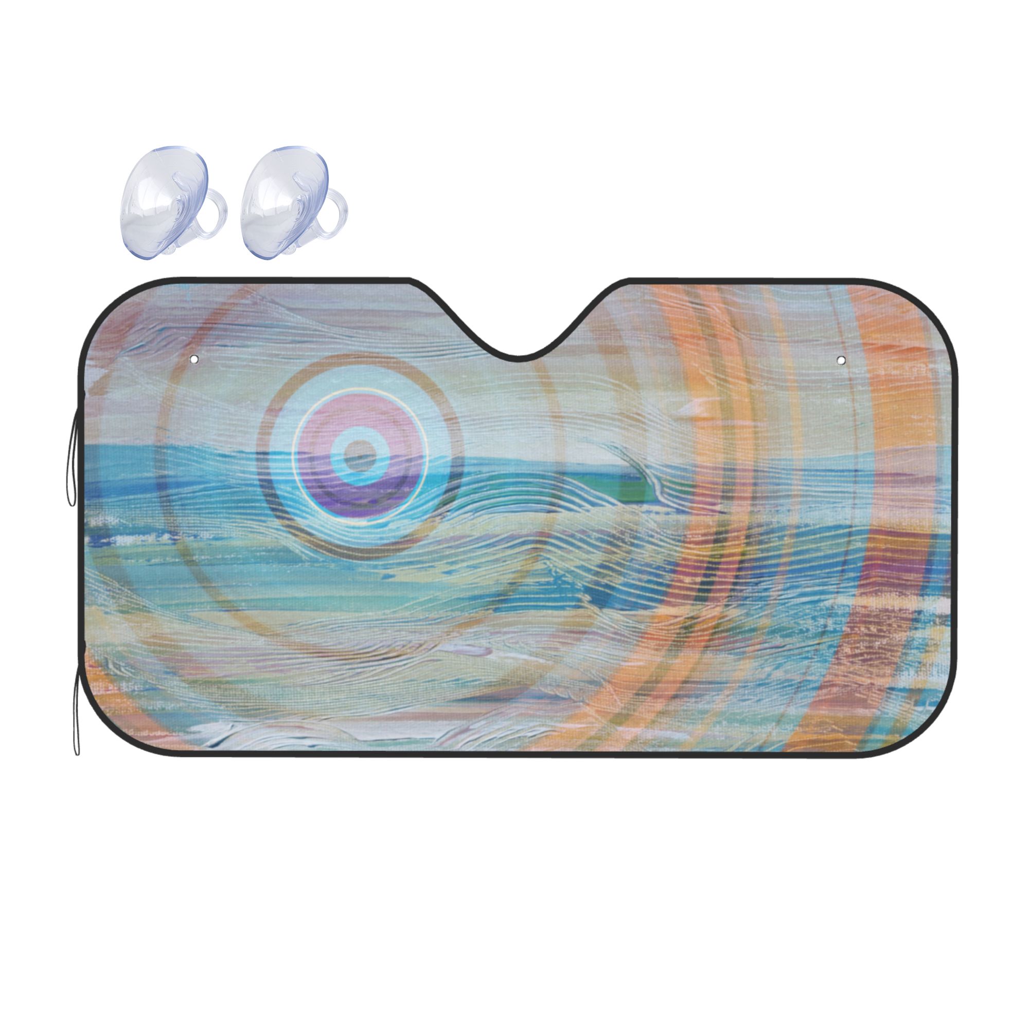 YFYANG Front Windshield Sun Shade, Blue Wood Texture Foldable Car Visor ...