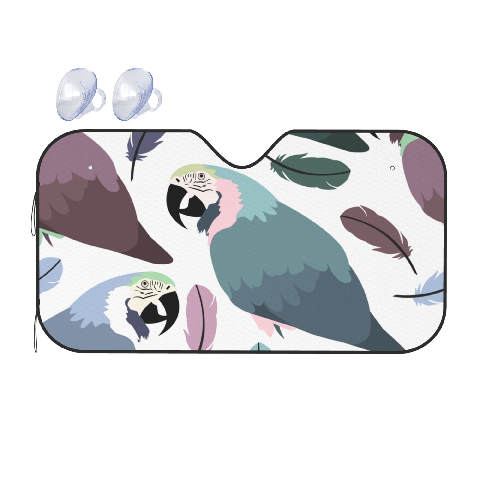YFYANG Front Windshield Sun Shade, Parrot Patterns Foldable Car Visor ...