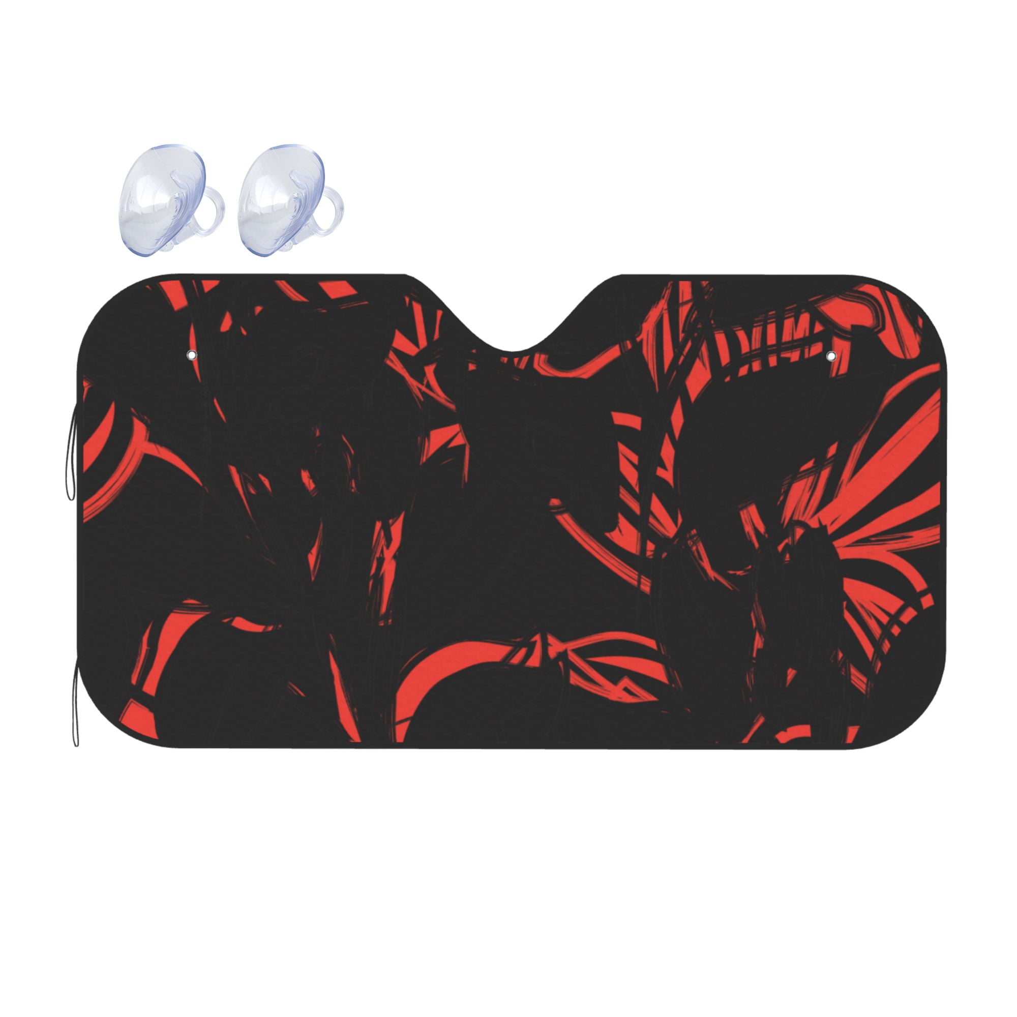 YFYANG Front Windshield Sun Shade, Red Abstract Flower Texture Foldable ...