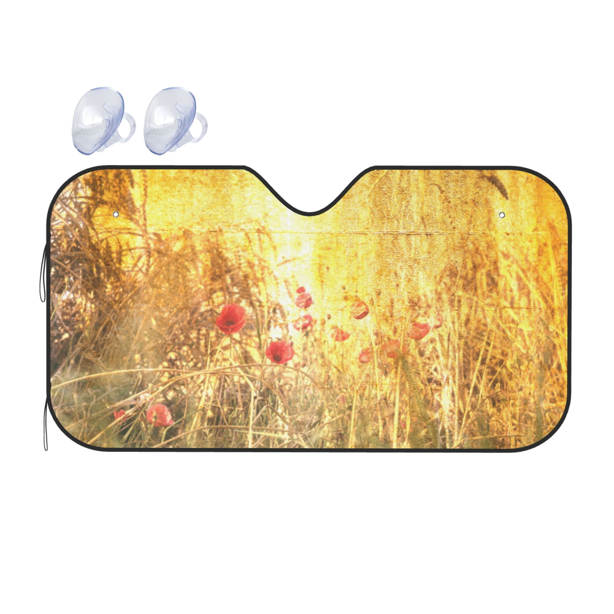 YFYANG Front Windshield Sun Shade, Yellow Vintage Texture Foldable Car ...
