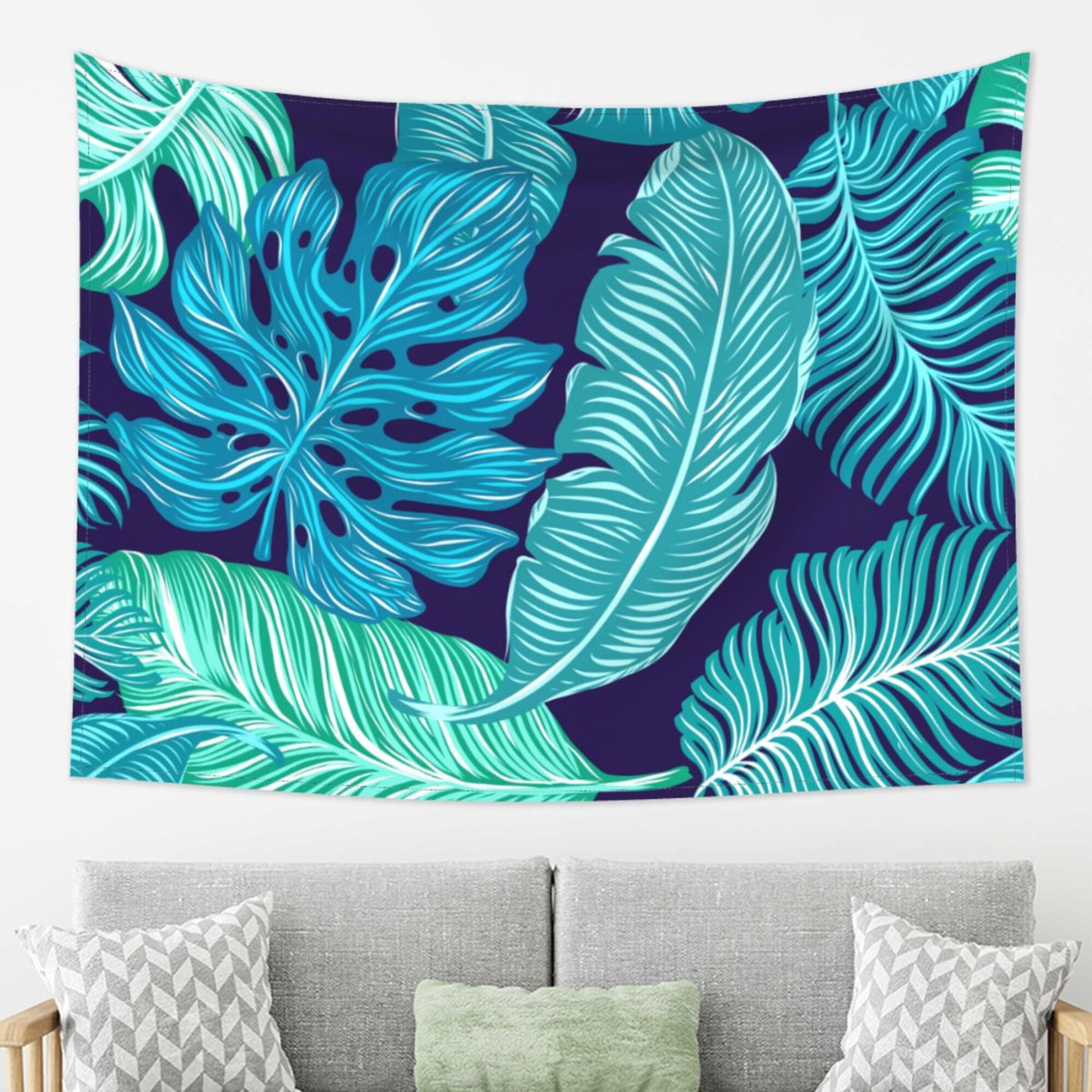 YFYANG Green Tropical Leaves Tapestry, Bedroom Dormitory Living Room ...
