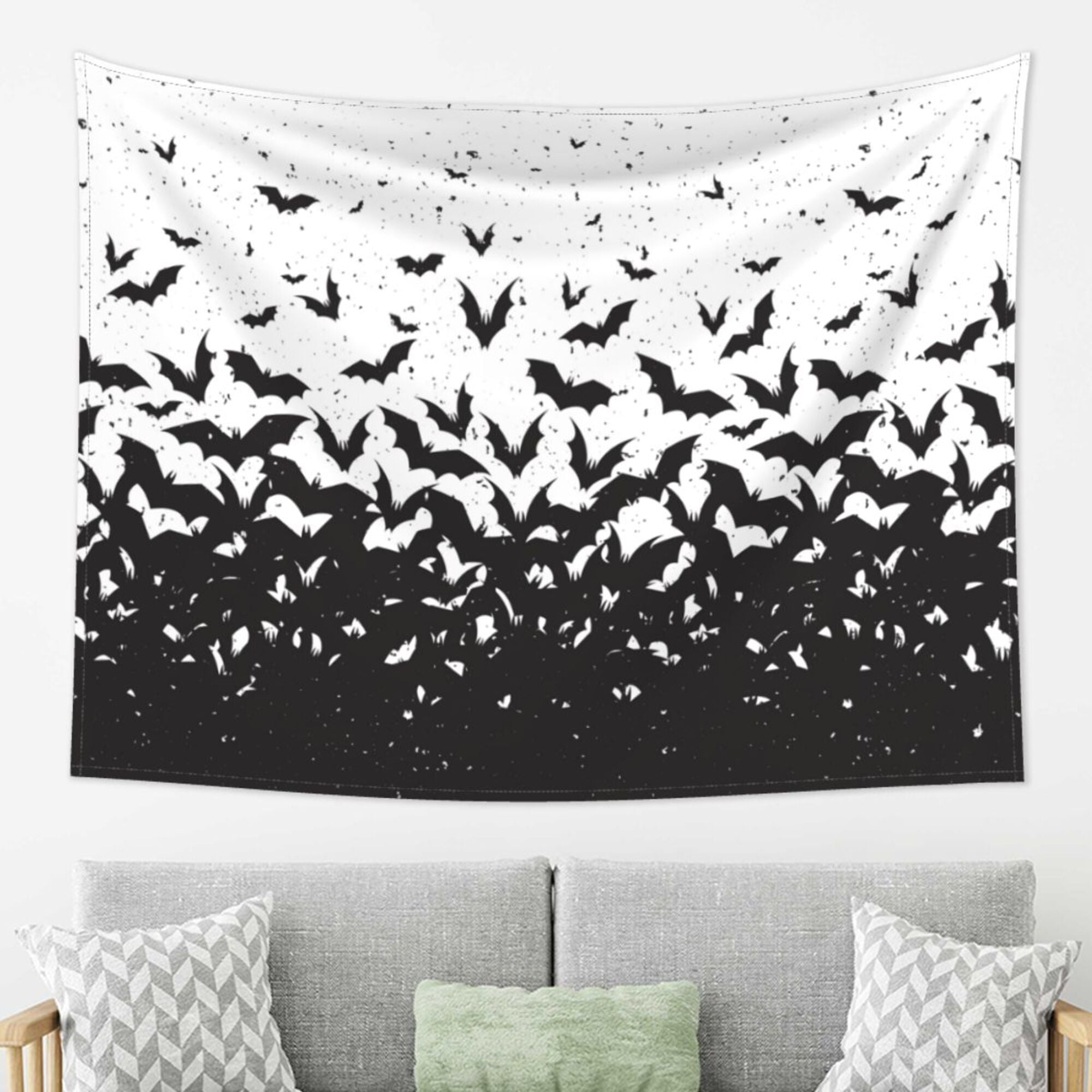 YFYANG Halloween Bat Graffiti Tapestry, Bedroom Dormitory Living Room ...