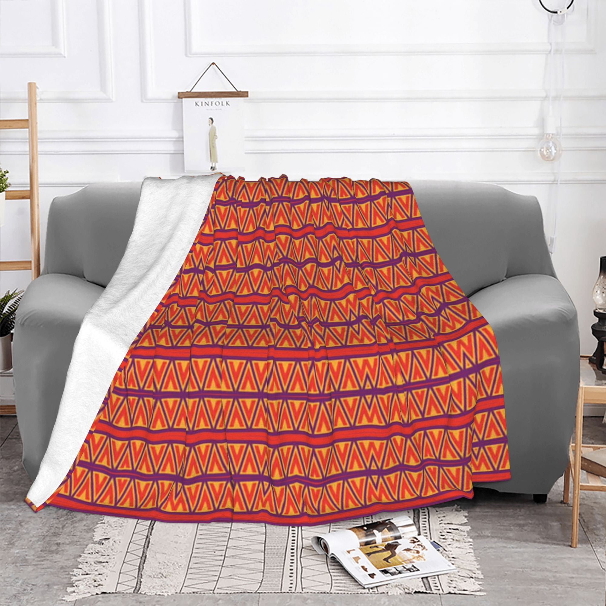 YFYANG Lightweight Warm Flannel Blanket, Red Line Texture Throw Blanket ...