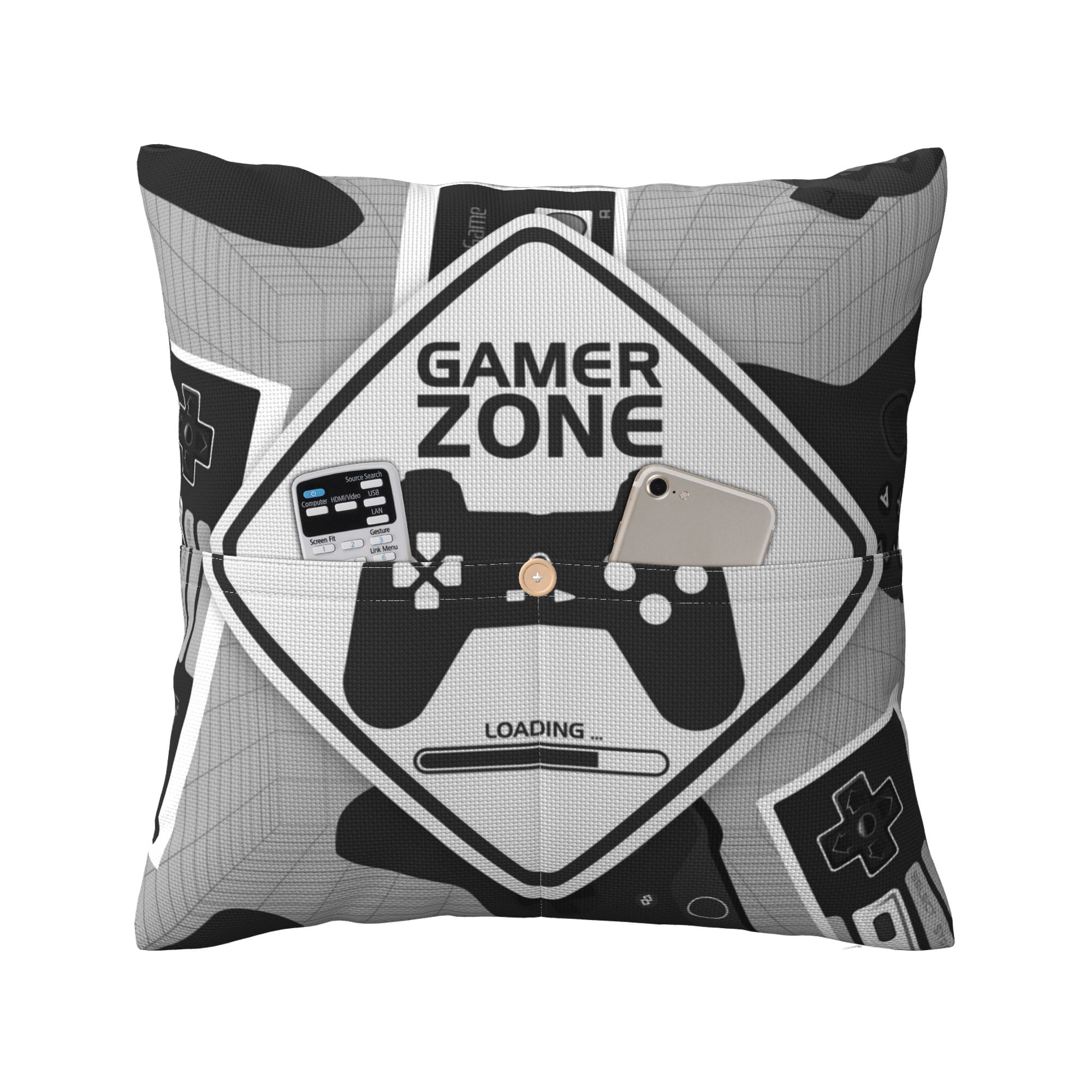 YFYANG Linen Pillow Cases (Without Pillow Insert), Grey Gamer Zone ...