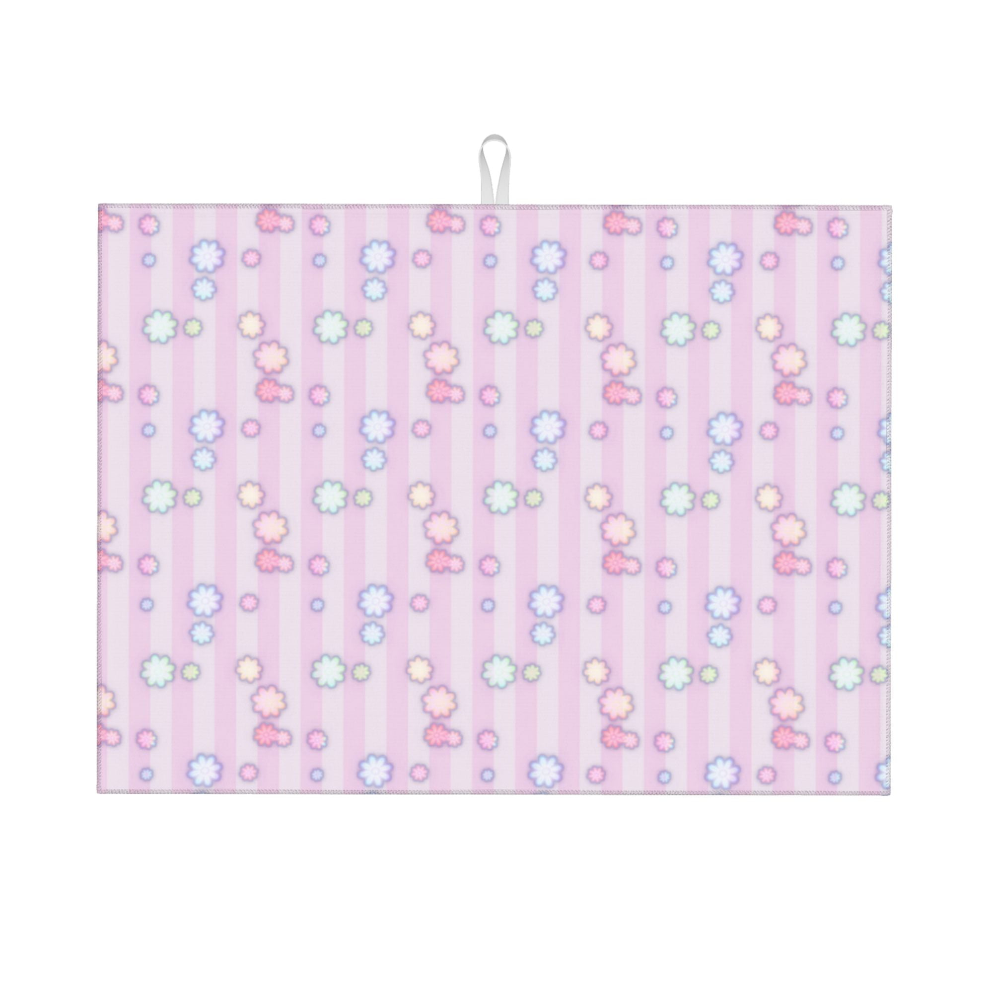 YFYANG Microfiber Dish Drying Mat for Kitchen, Reusable Pink Floral ...