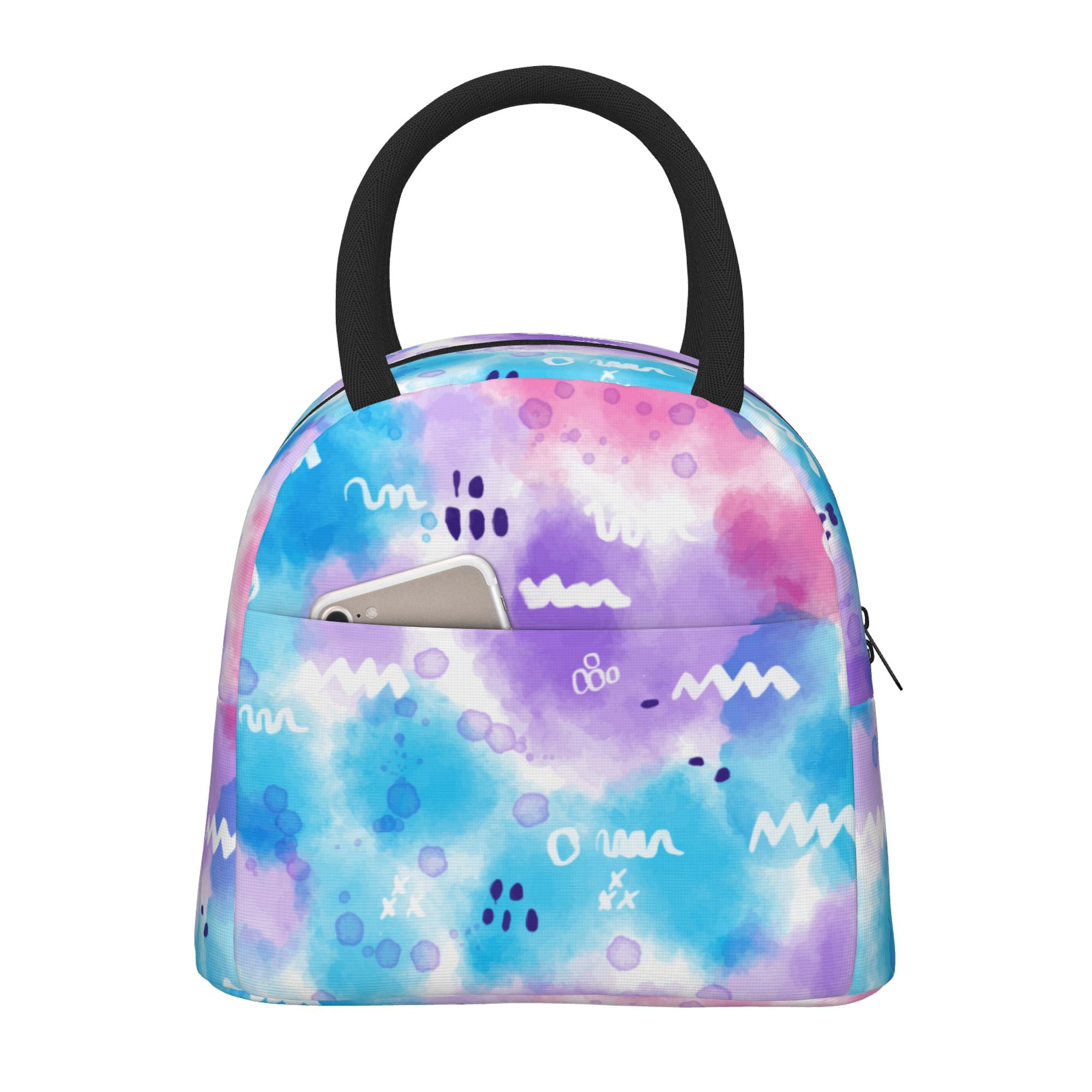 YFYANG Portable Waterproof Insulated Lunch Bag, Abstract Color ...