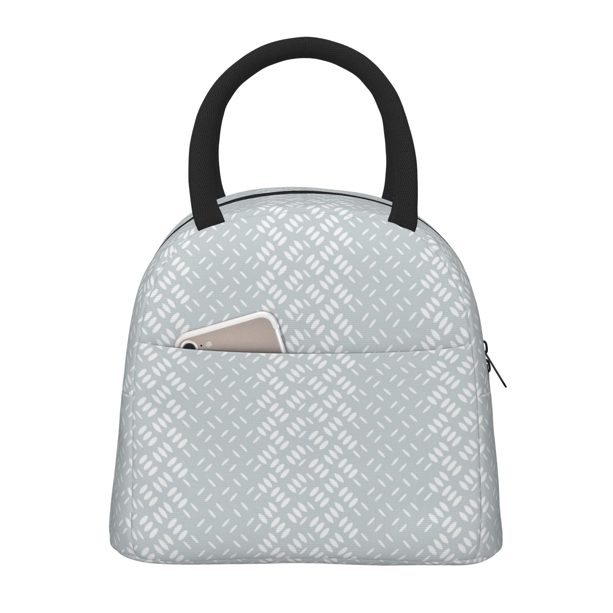YFYANG Portable Waterproof Insulated Lunch Bag, Abstract Grey Texture ...