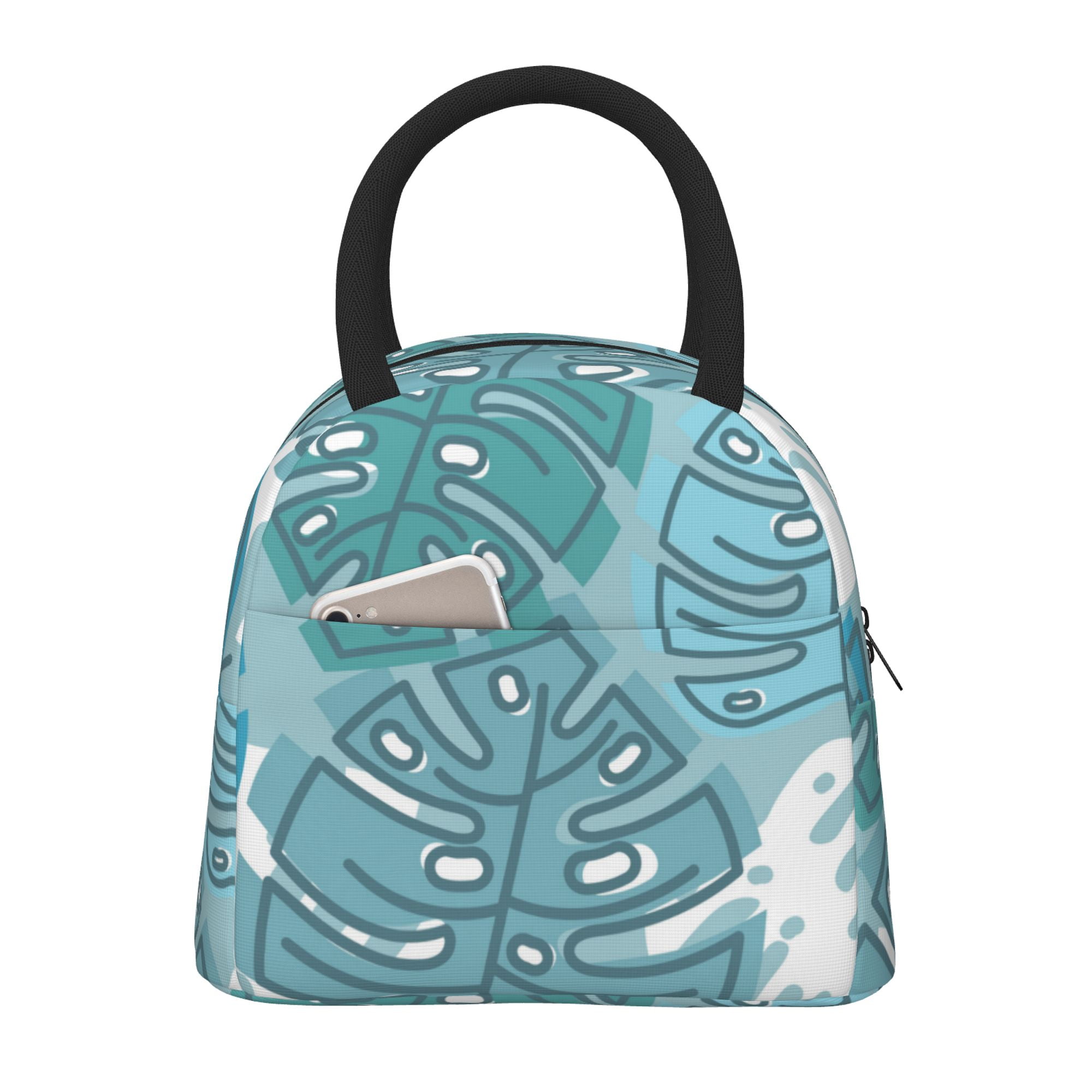 YFYANG Portable Waterproof Insulated Lunch Bag, Abstract Leaf Texture ...