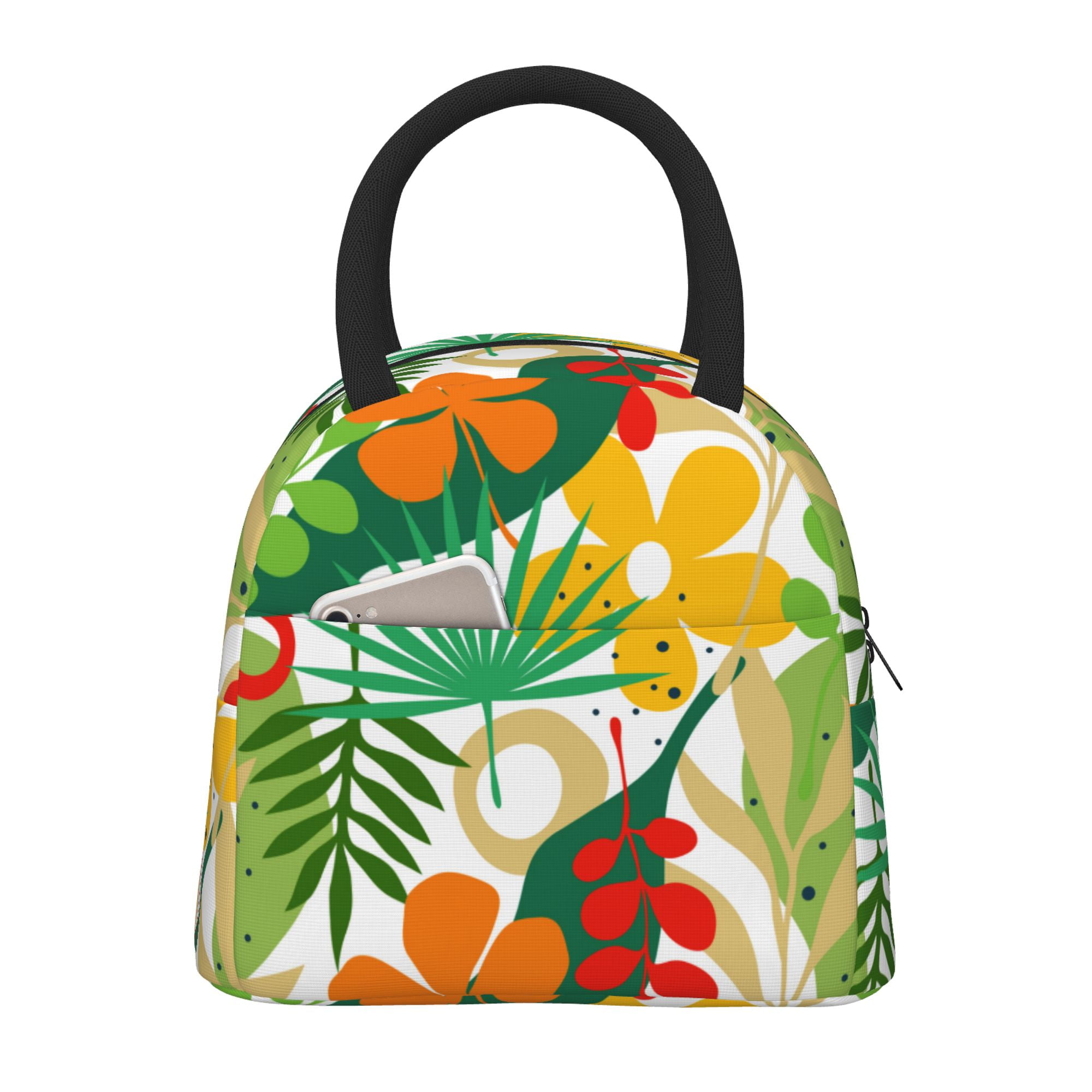 YFYANG Portable Waterproof Insulated Lunch Bag, Abstract Leaf Texture ...