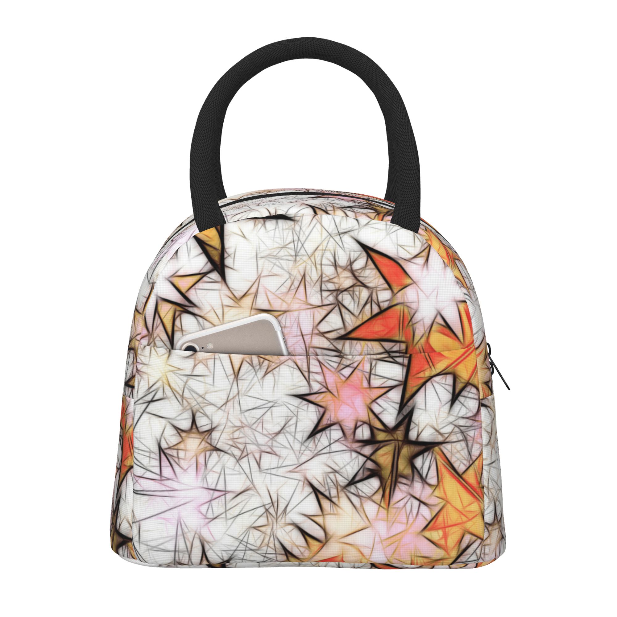 YFYANG Portable Waterproof Insulated Lunch Bag, Abstract Star Line ...