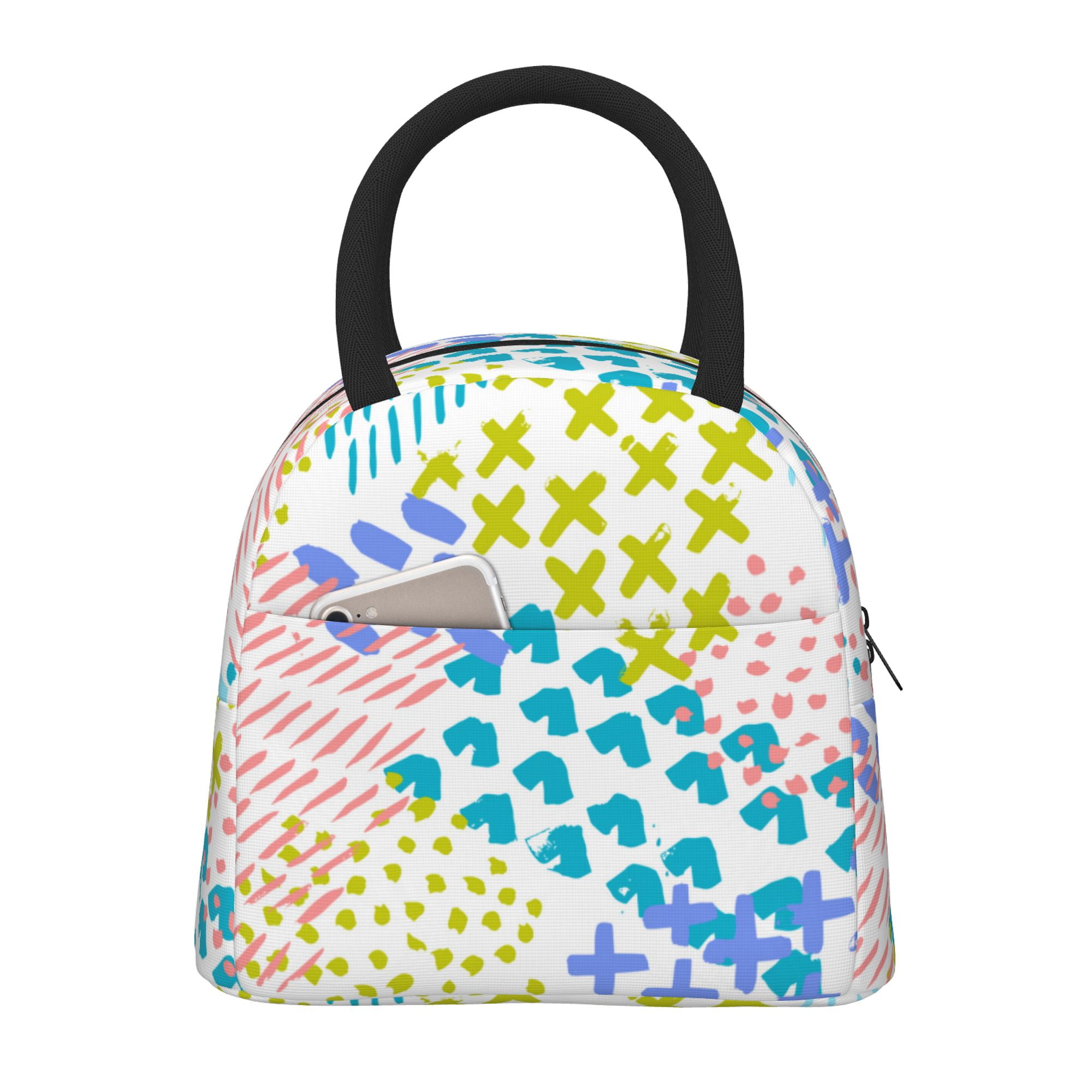 YFYANG Portable Waterproof Insulated Lunch Bag, Abstract Watercolor ...