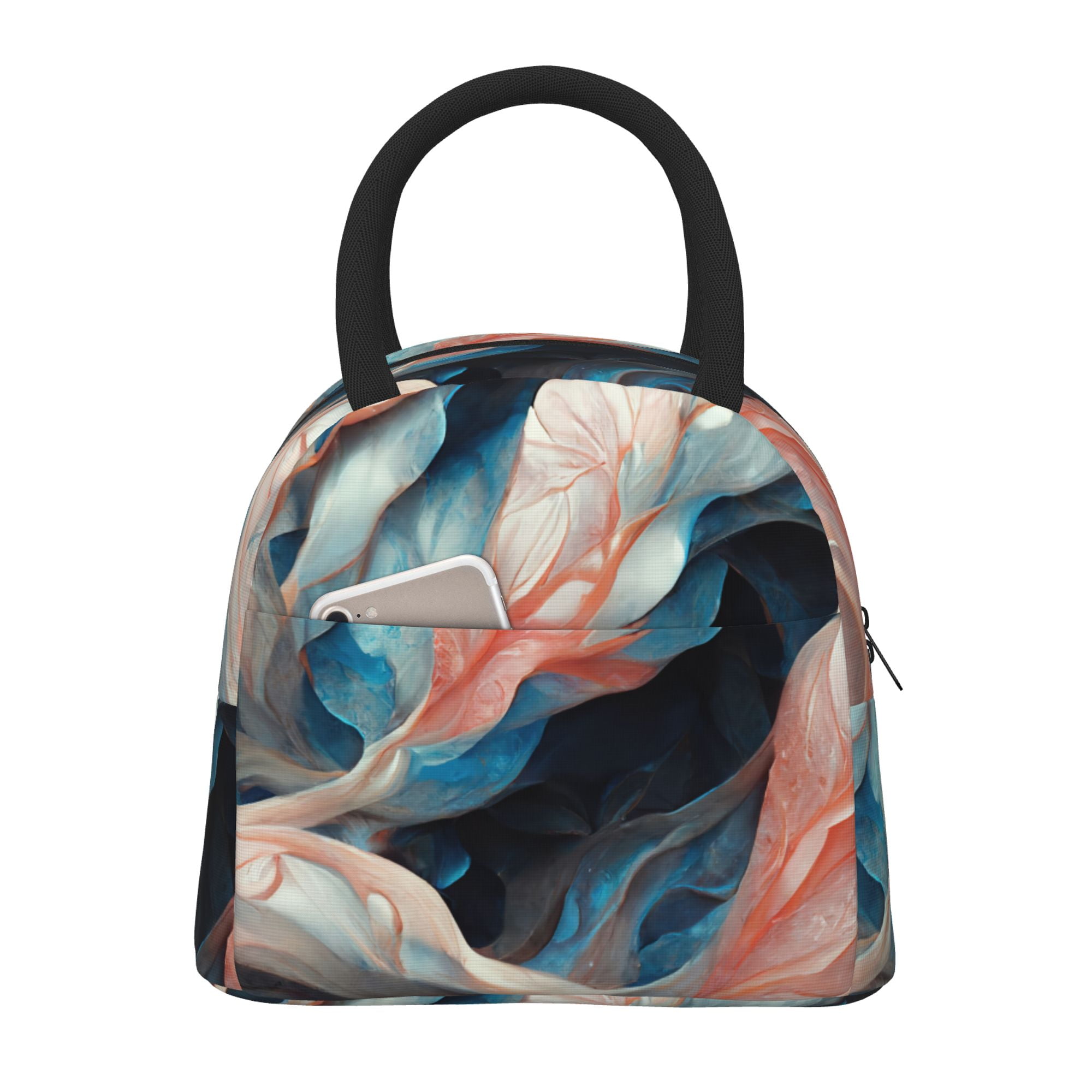 YFYANG Portable Waterproof Insulated Lunch Bag, Abstract Watercolor ...
