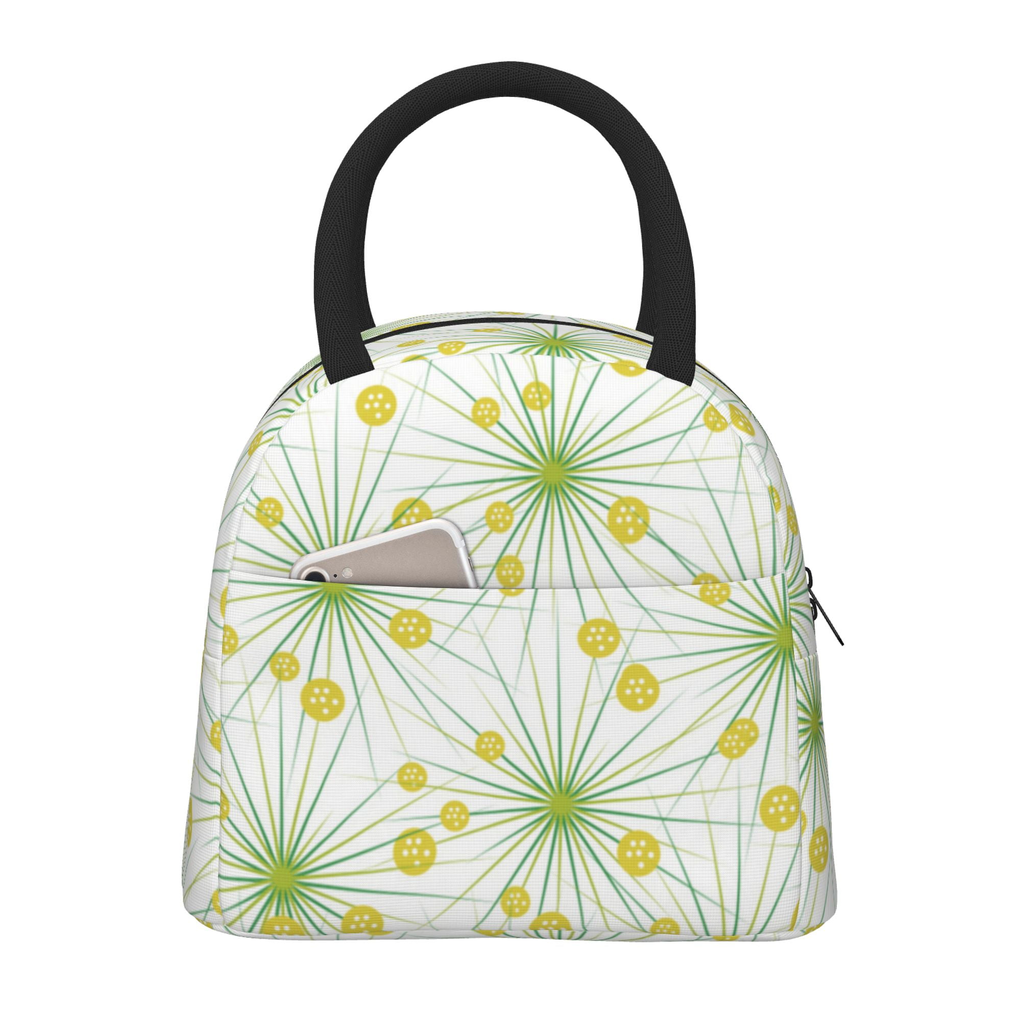 YFYANG Portable Waterproof Insulated Lunch Bag, Floral Patterns ...