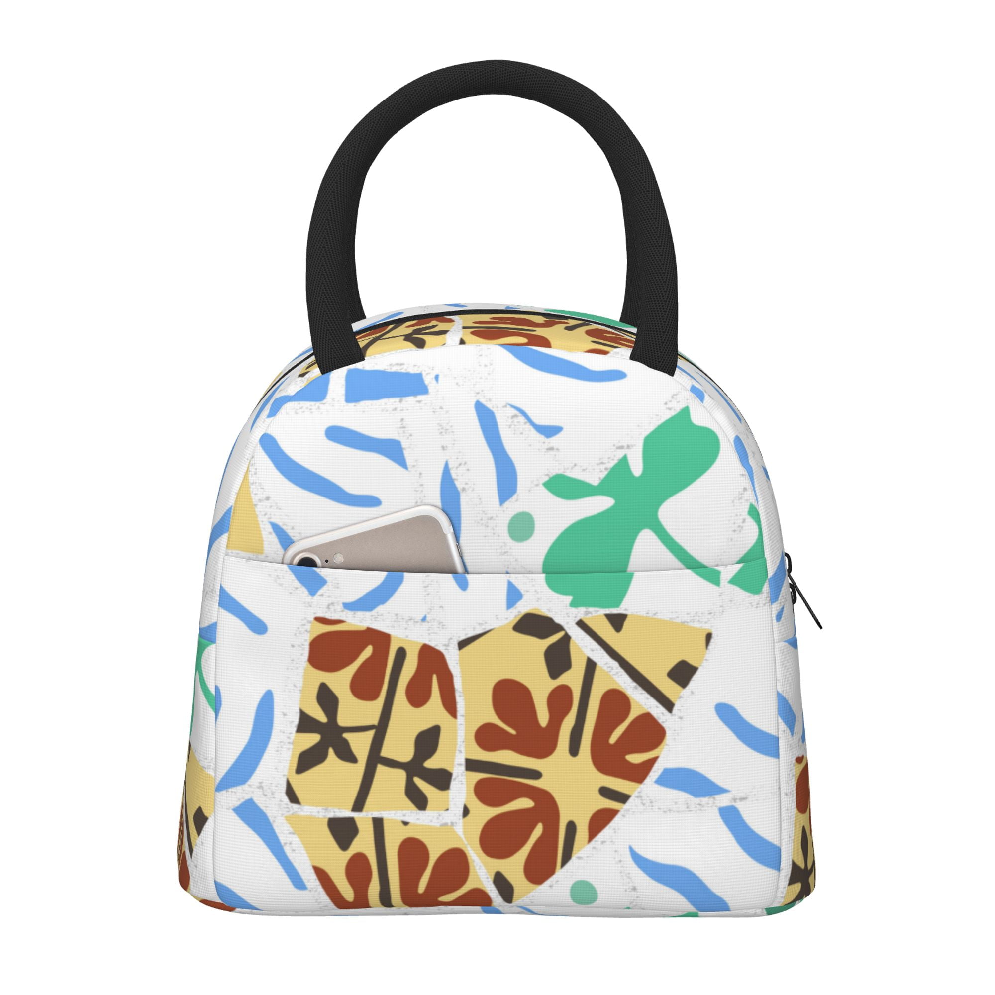 YFYANG Portable Waterproof Insulated Lunch Bag, Geometric Fragmentation ...