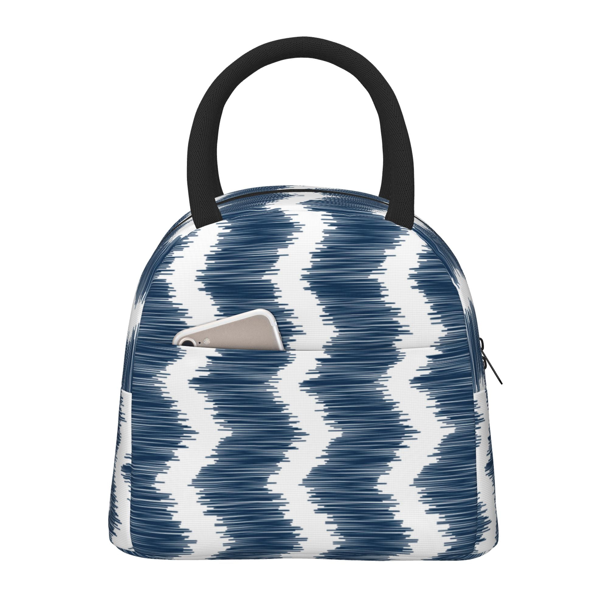 YFYANG Portable Waterproof Insulated Lunch Bag, Ikat Style Line Texture ...