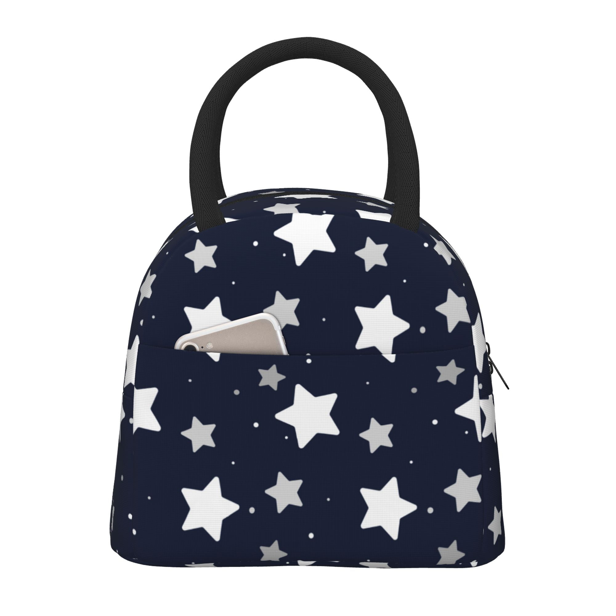 YFYANG Portable Waterproof Insulated Lunch Bag, Star Doodle Texture ...