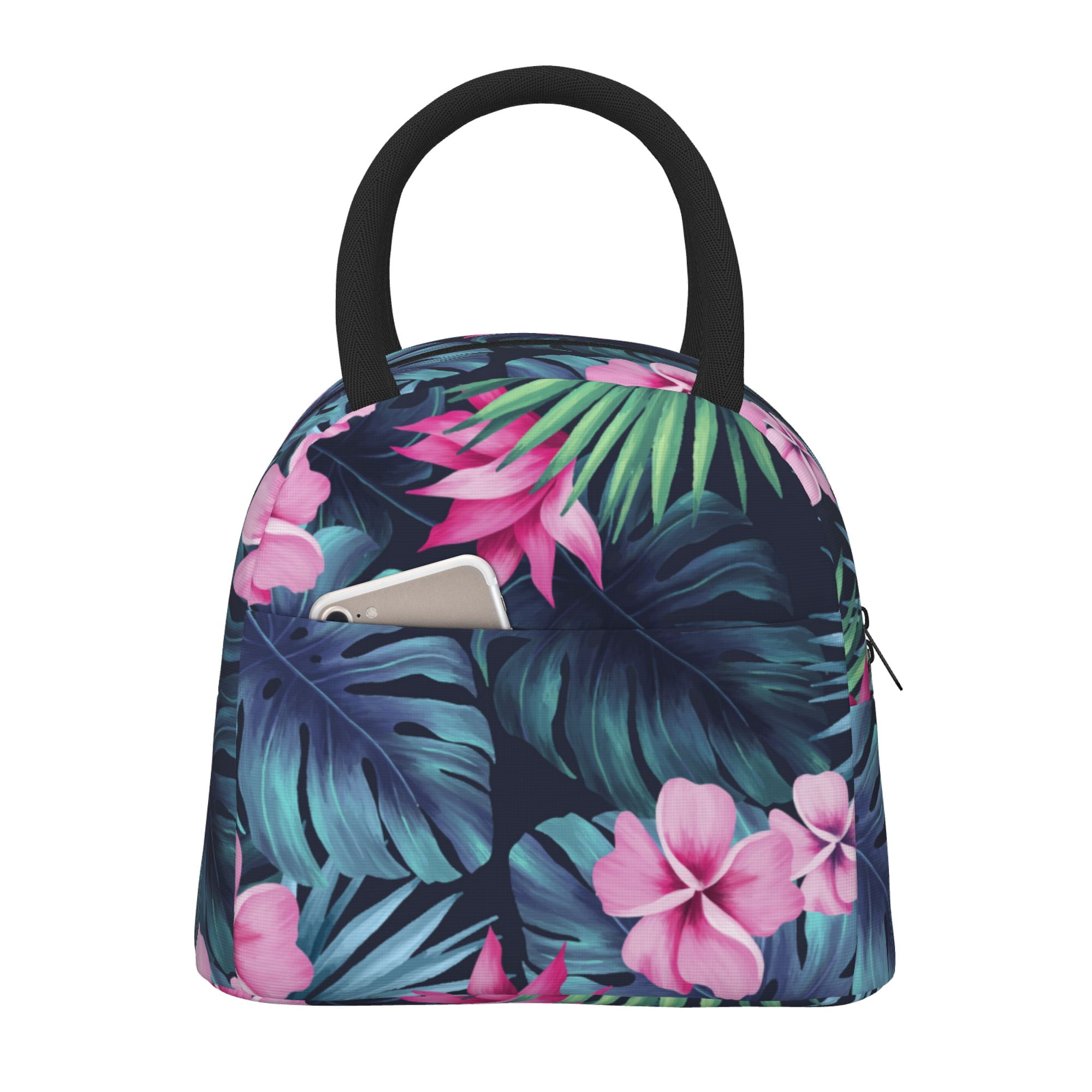 YFYANG Portable Waterproof Insulated Lunch Bag, Tropical Watercolor ...