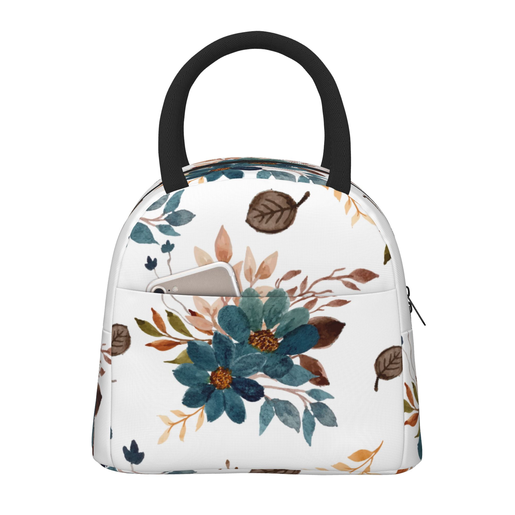 YFYANG Portable Waterproof Insulated Lunch Bag, Watercolor Vintage ...